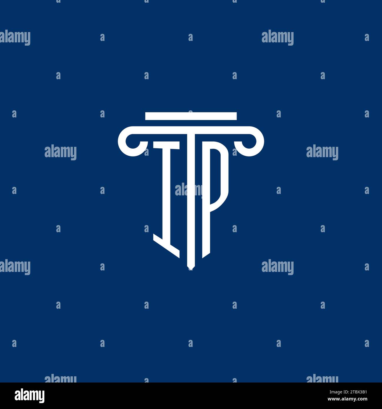 IP initial logo monogram with simple pillar icon design Stock Vector ...
