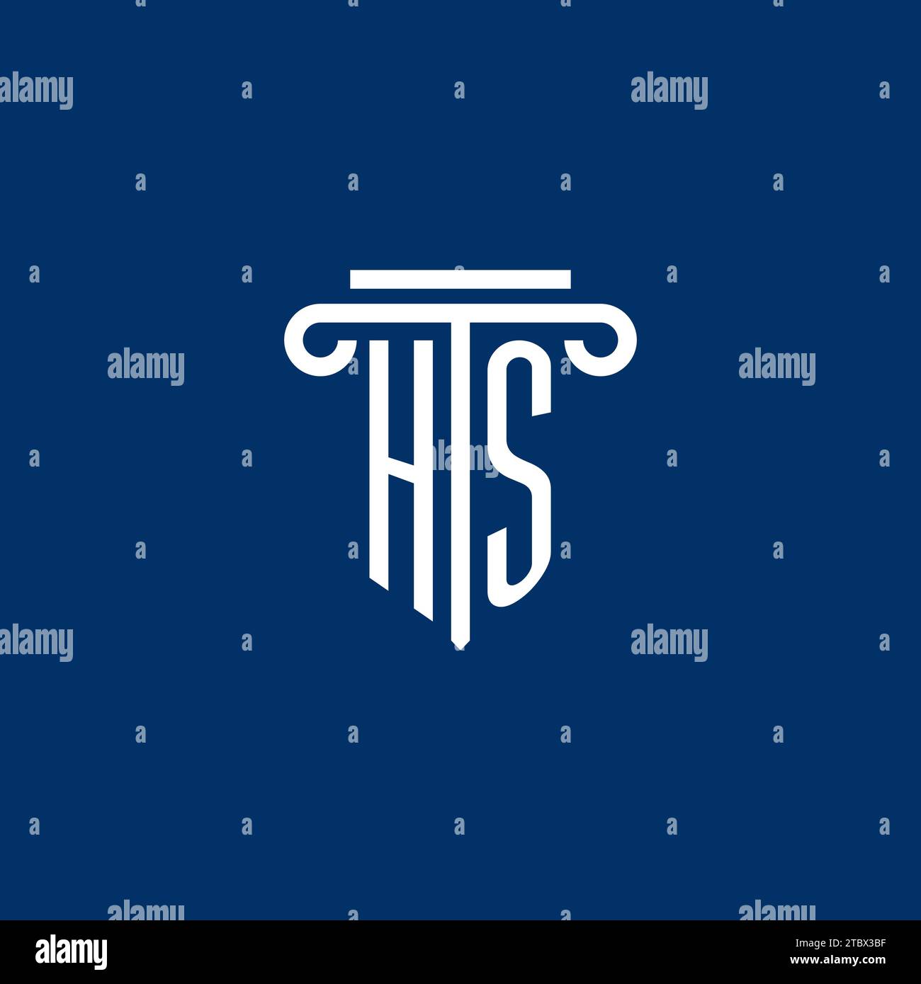 HS initial logo monogram with simple pillar icon design Stock Vector ...