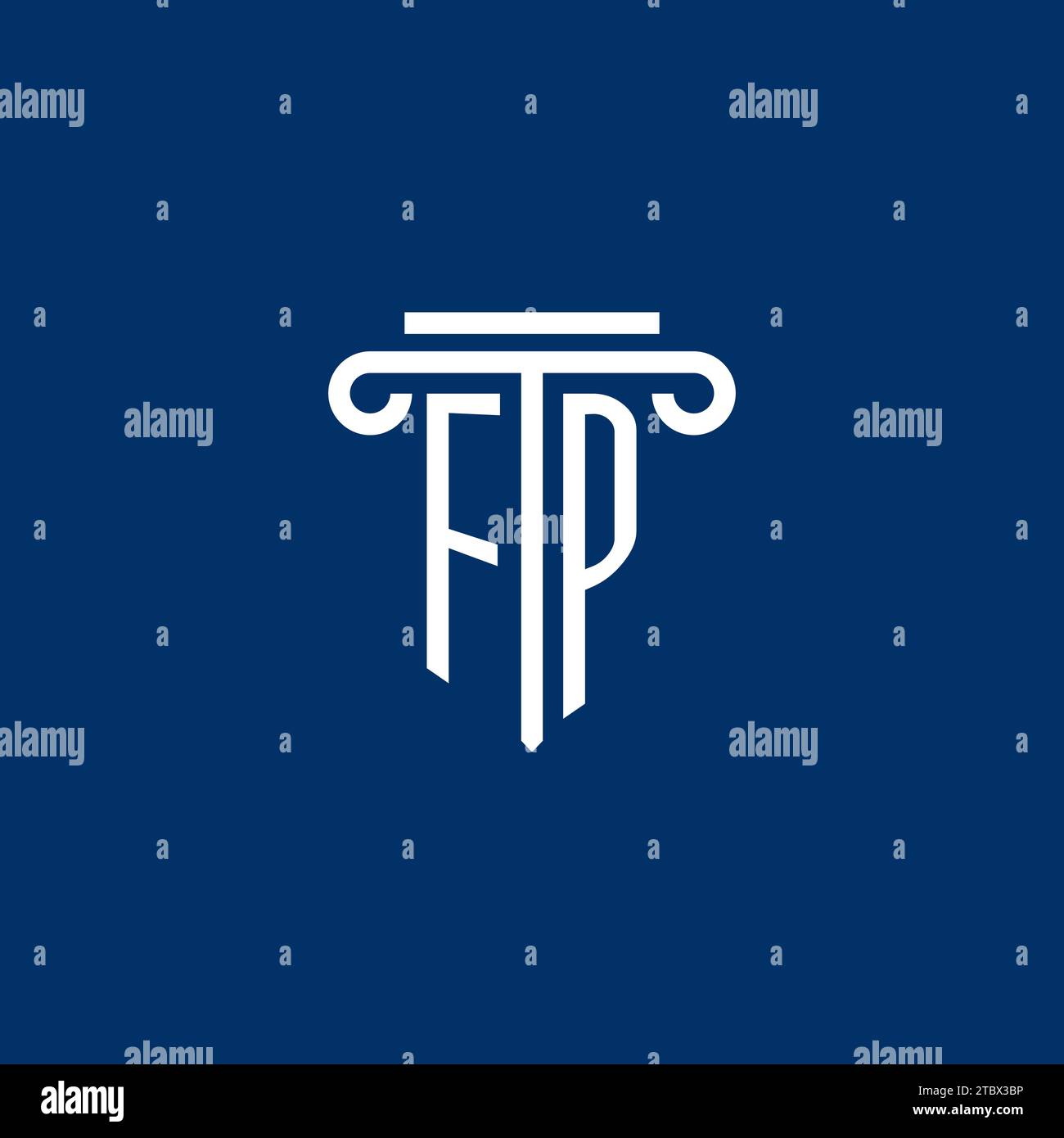 FP initial logo monogram with simple pillar icon design Stock Vector ...