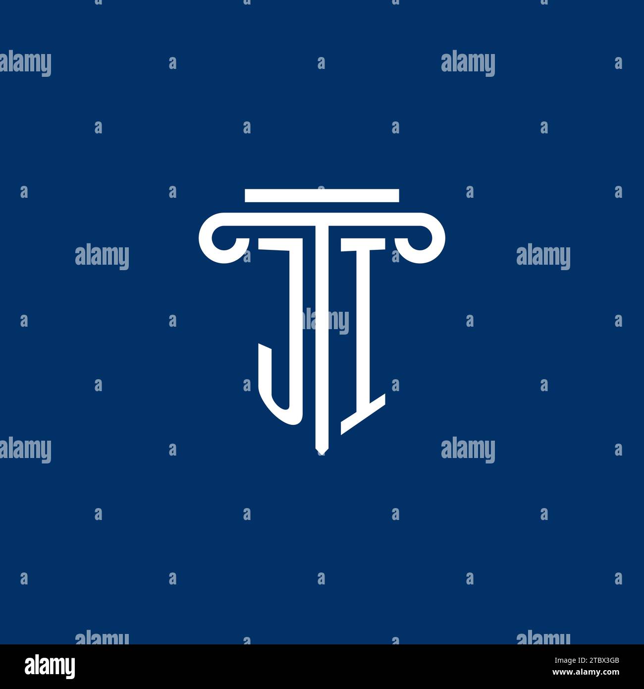 JI initial logo monogram with simple pillar icon design Stock Vector ...
