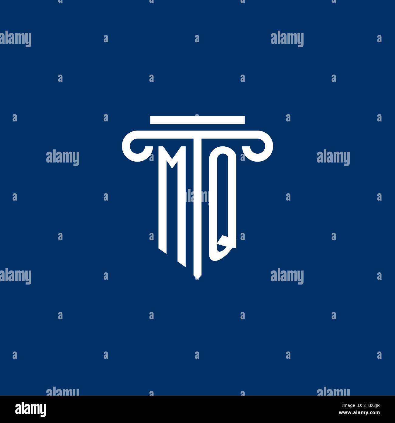 MQ initial logo monogram with simple pillar icon design Stock Vector ...