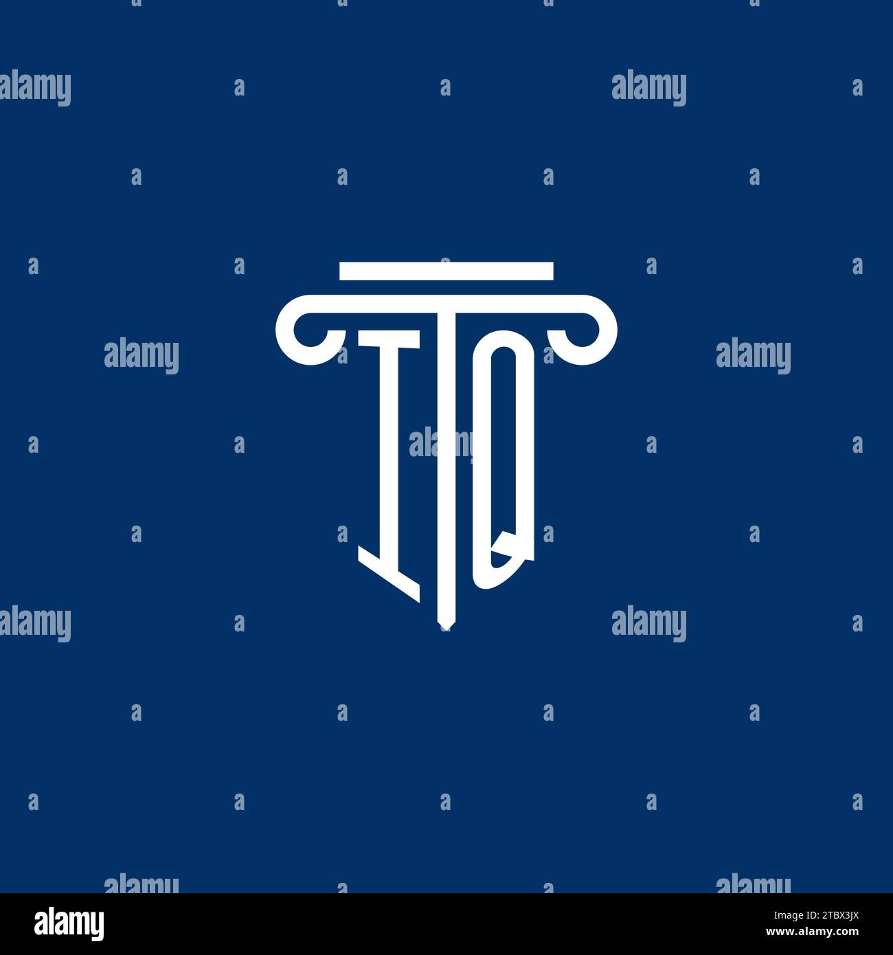 IQ initial logo monogram with simple pillar icon design Stock Vector ...