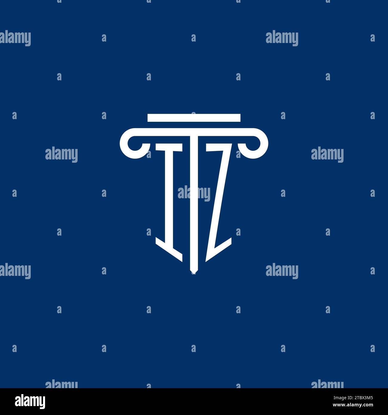 IZ initial logo monogram with simple pillar icon design Stock Vector ...