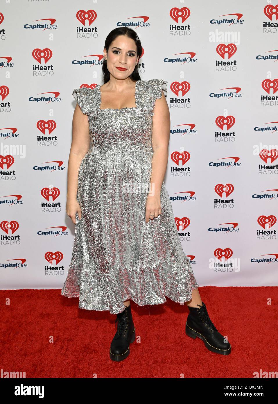 Gina Naomi Baez arrives at the iHeartRadio Jingle Ball on Friday, Dec ...
