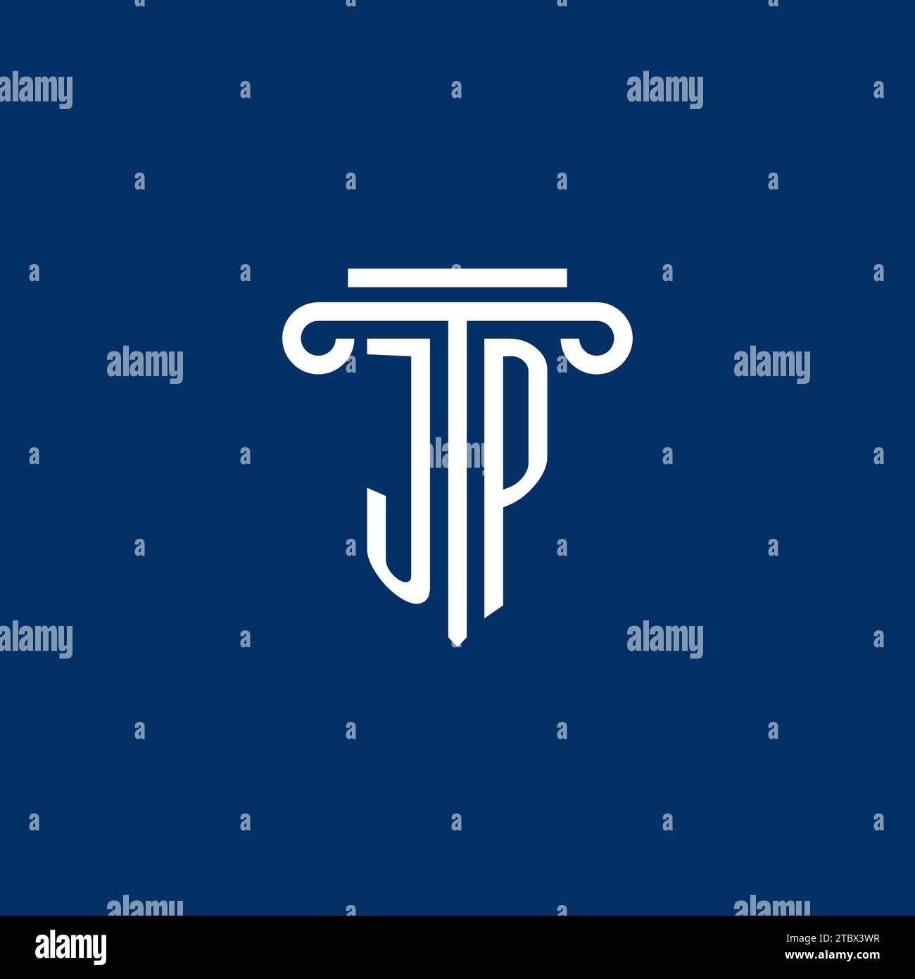 JP initial logo monogram with simple pillar icon design Stock Vector ...