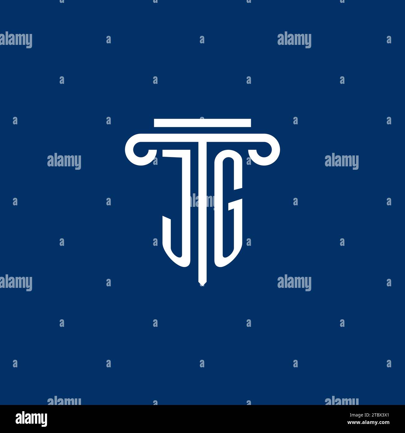 JG initial logo monogram with simple pillar icon design Stock Vector ...