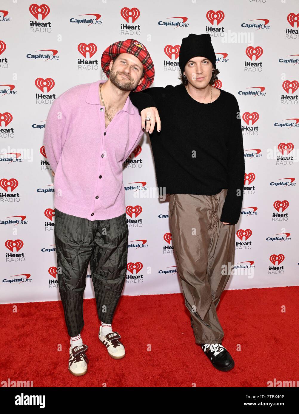 Jake Goss, left, and Paul Klein from LANY arrive at the iHeartRadio ...