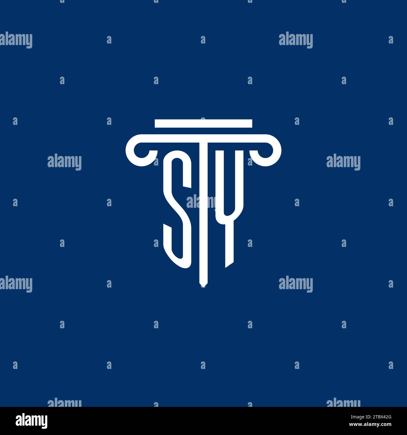 SY initial logo monogram with simple pillar icon design Stock Vector ...