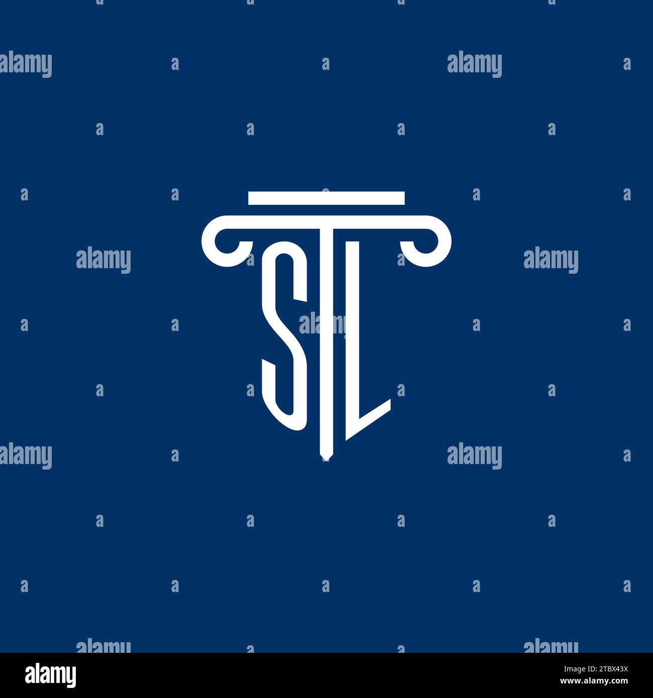 SL initial logo monogram with simple pillar icon design Stock Vector ...