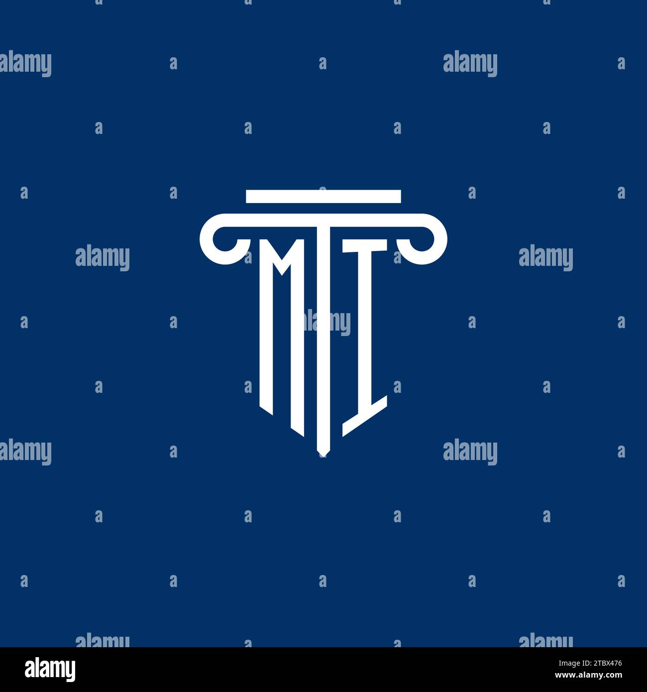 MI initial logo monogram with simple pillar icon design Stock Vector ...