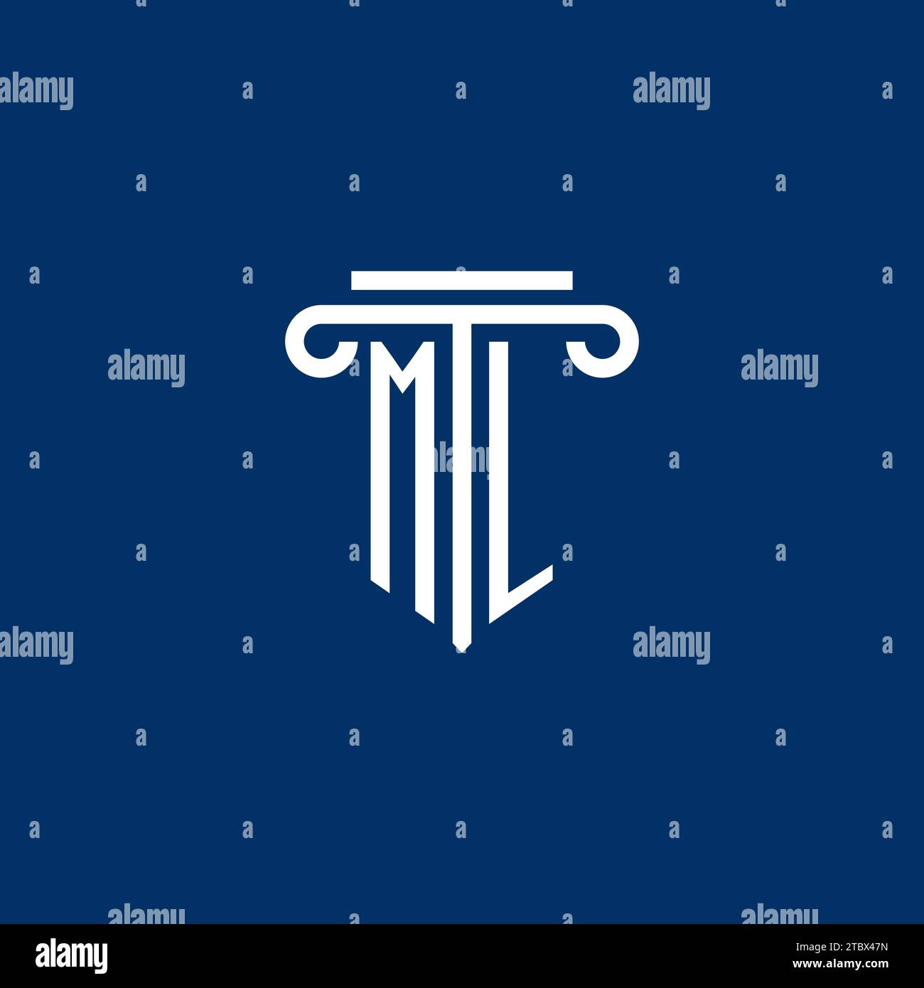 ML initial logo monogram with simple pillar icon design Stock Vector ...
