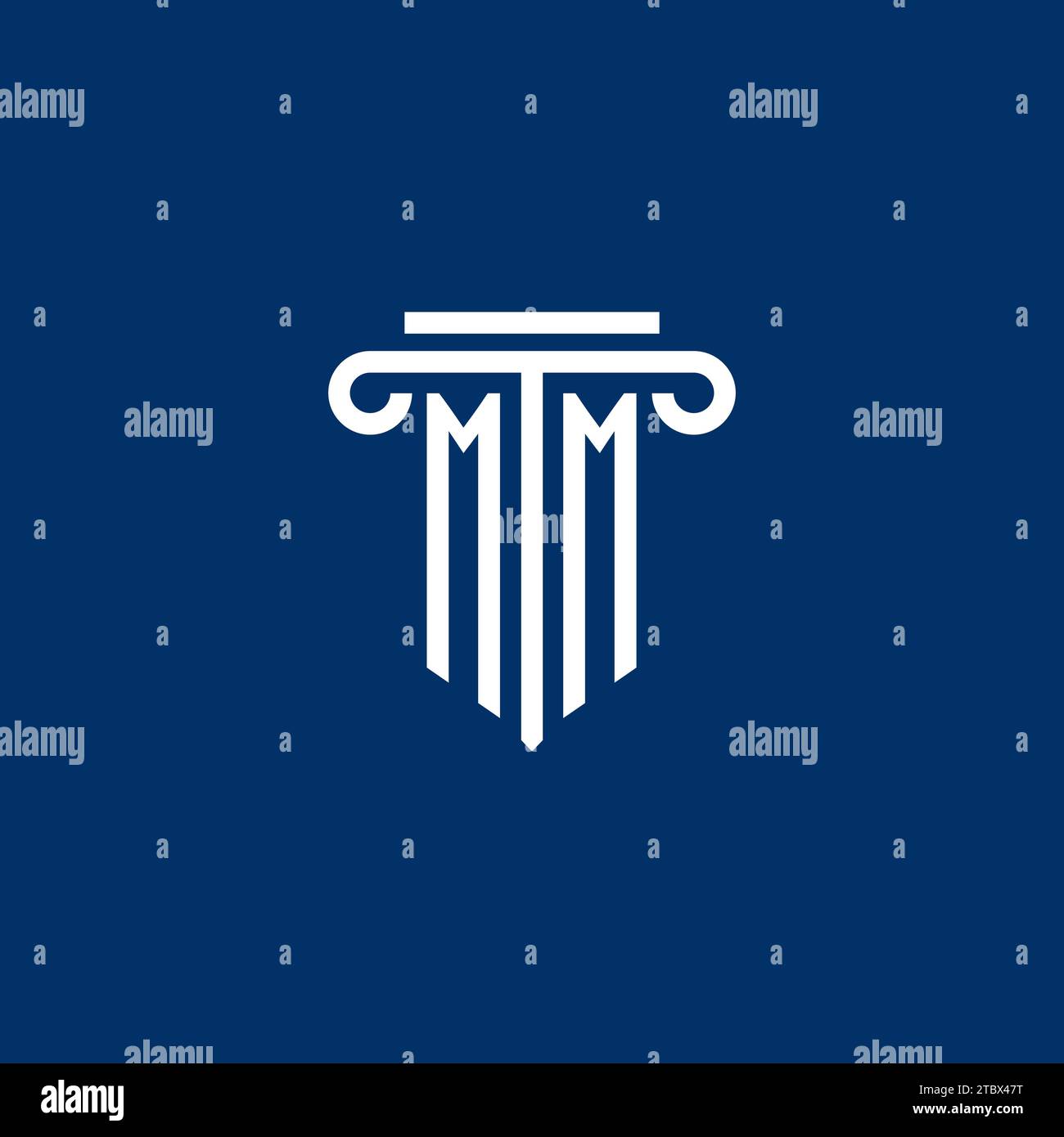 MM initial logo monogram with simple pillar icon design Stock Vector ...