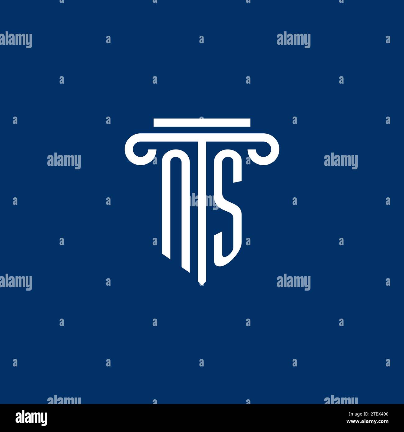 NS initial logo monogram with simple pillar icon design Stock Vector ...