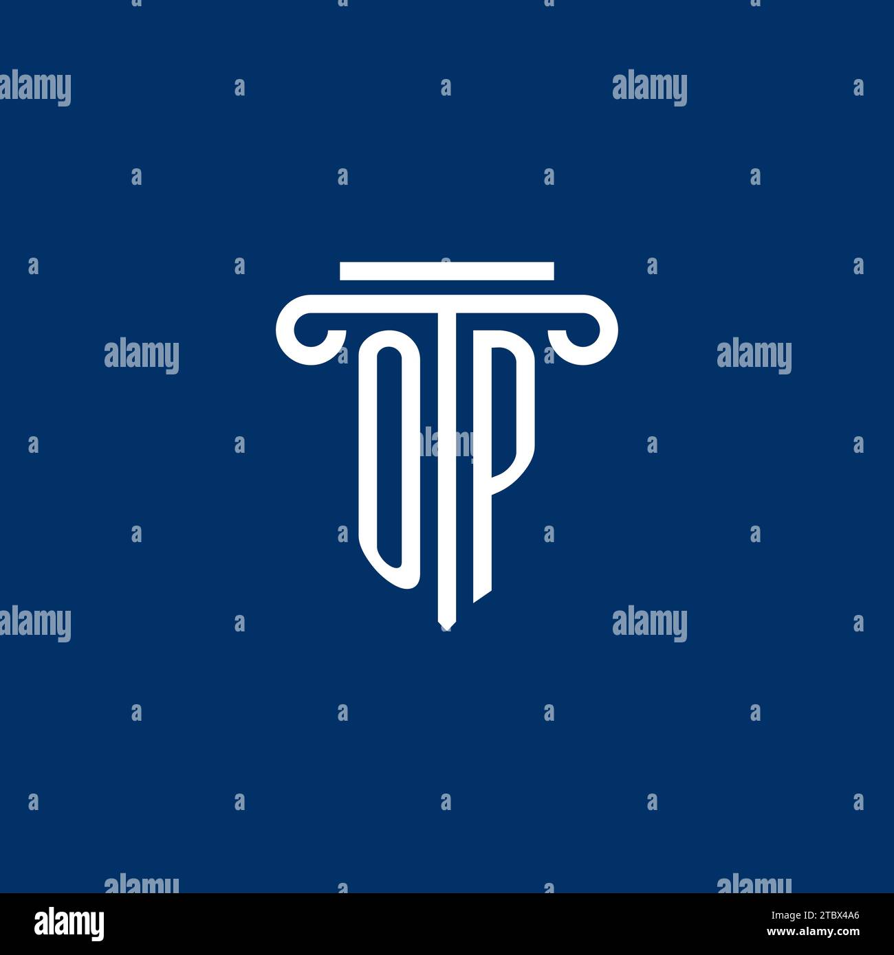 OP initial logo monogram with simple pillar icon design Stock Vector ...