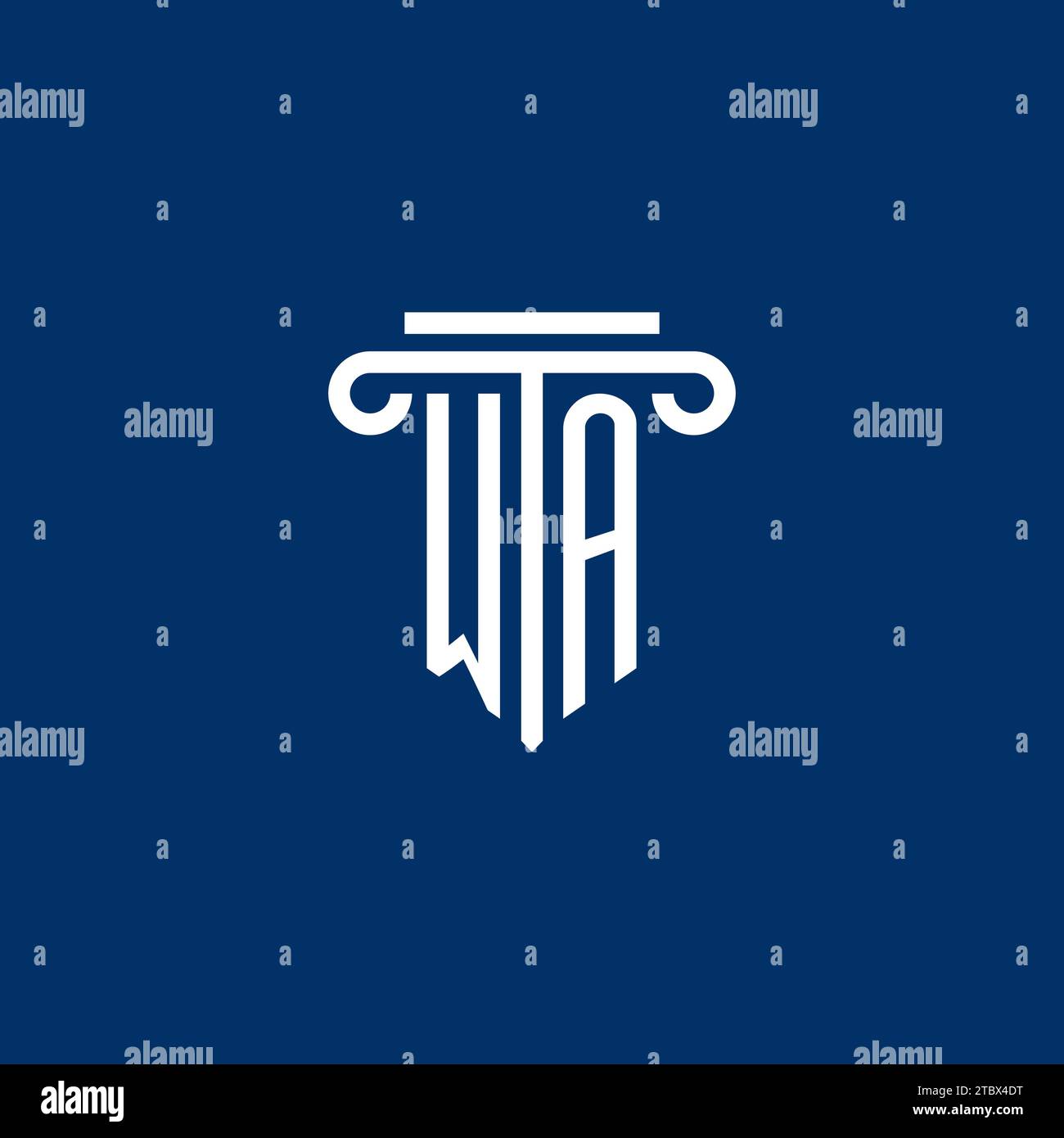 WA initial logo monogram with simple pillar icon design Stock Vector ...