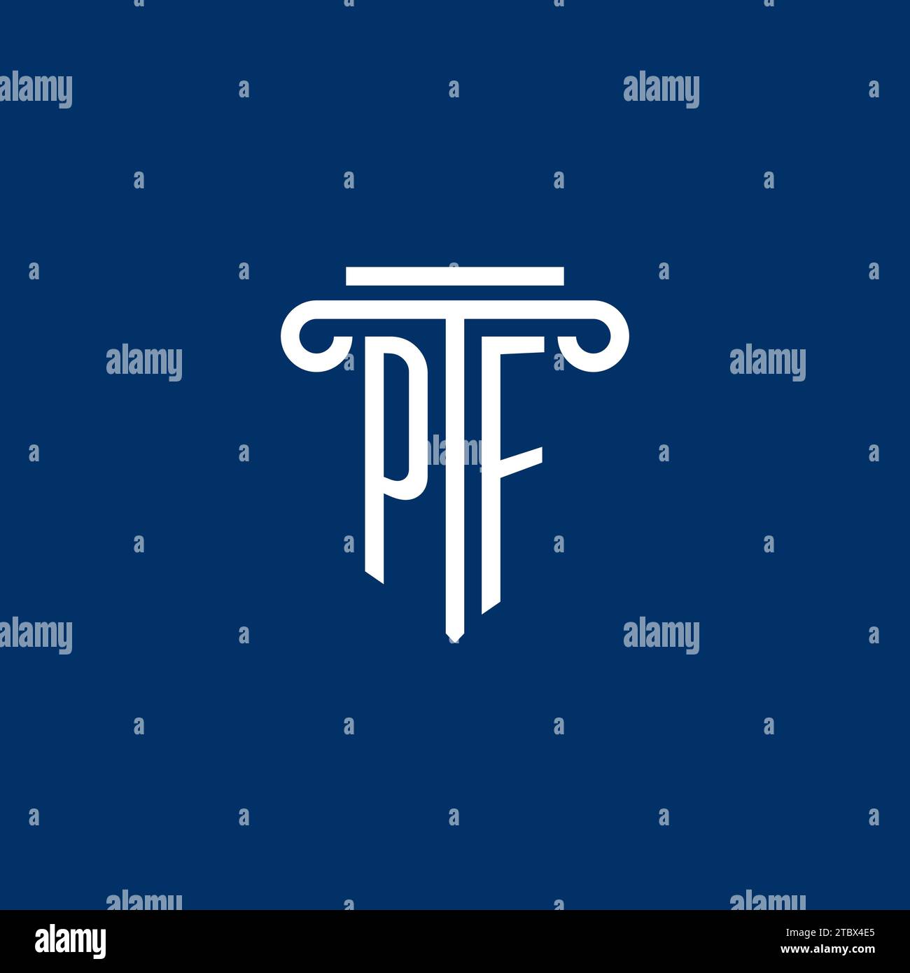 PF initial logo monogram with simple pillar icon design Stock Vector ...