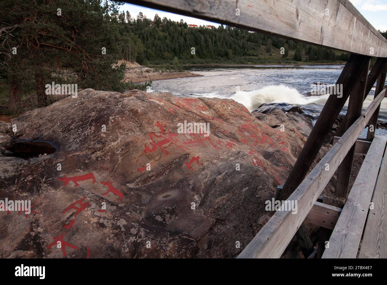 Up to 6,000-year-old red rock carvings in Näsåker. Sweden's largest ...