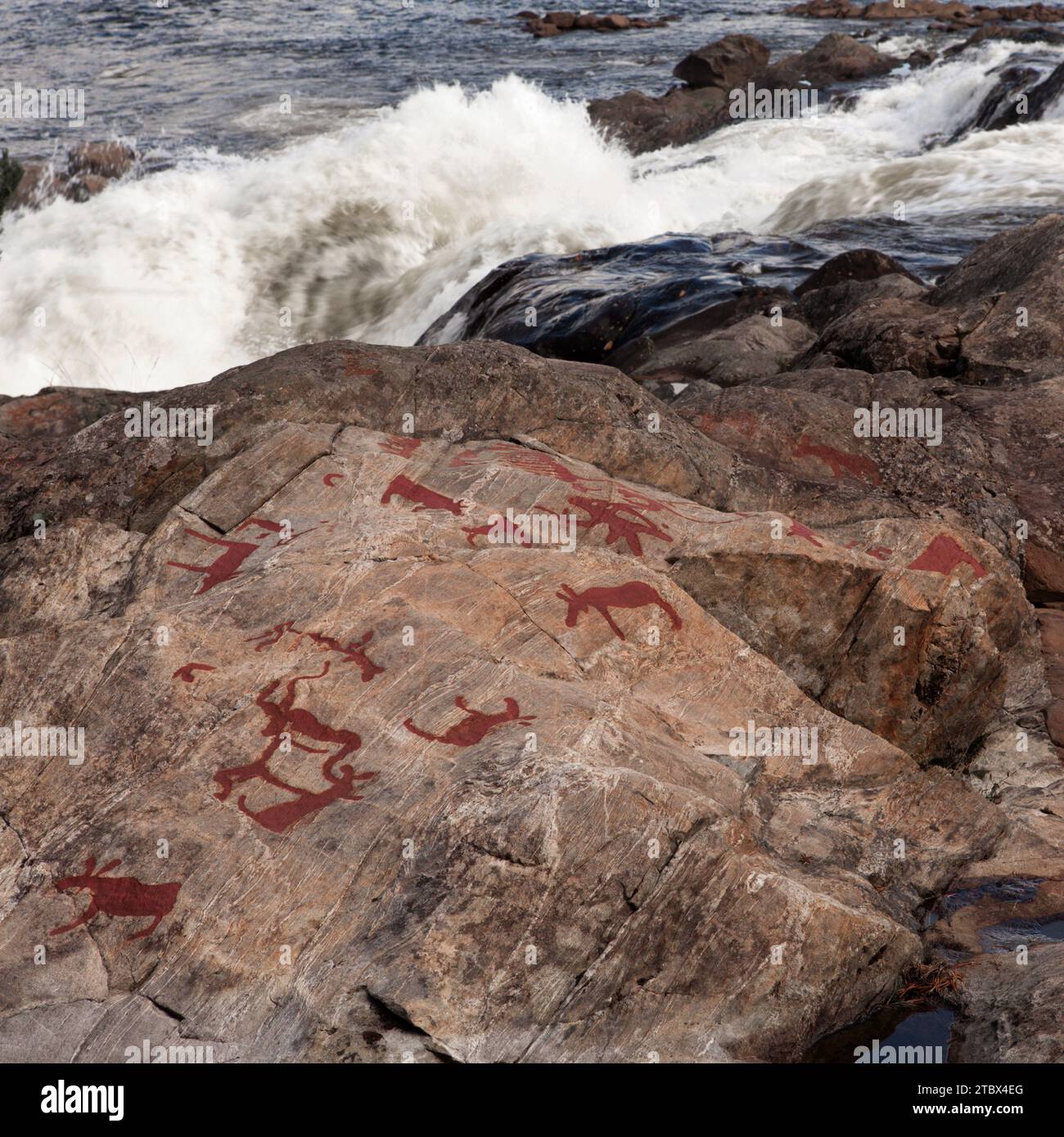 Up to 6,000-year-old red rock carvings in Näsåker. Sweden's largest ...