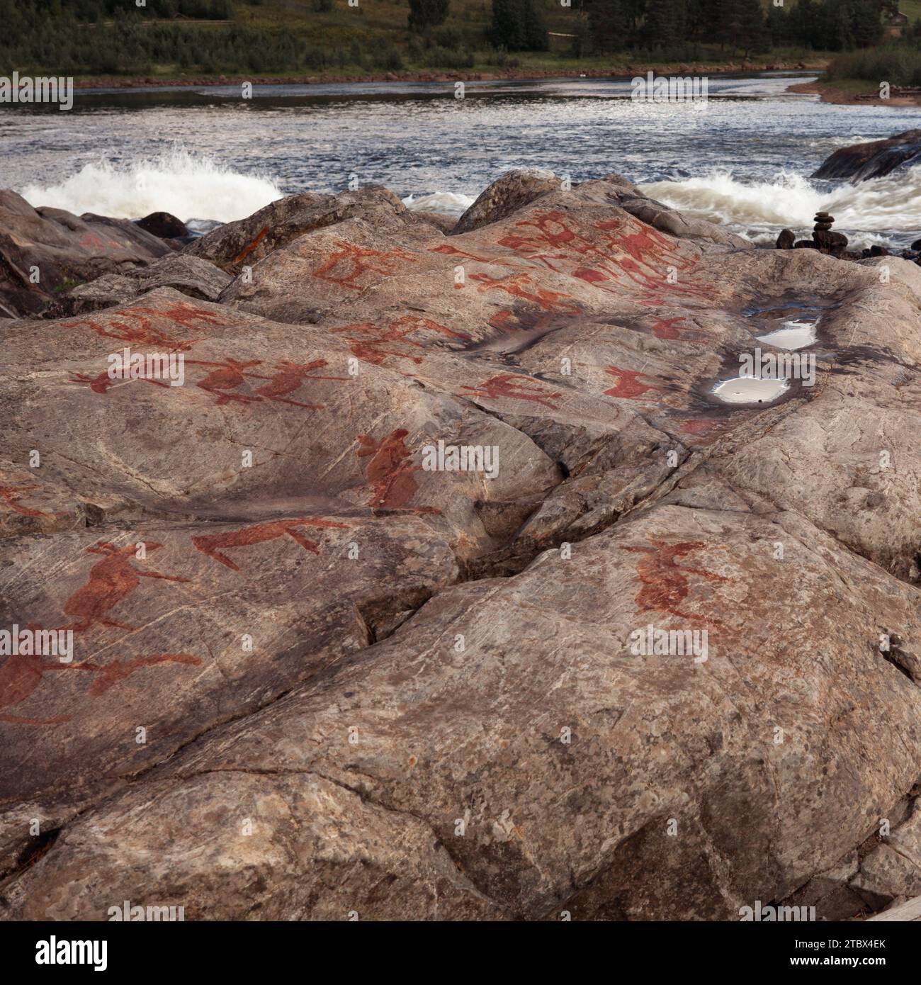 Up to 6,000-year-old red rock carvings in Näsåker. Sweden's largest ...
