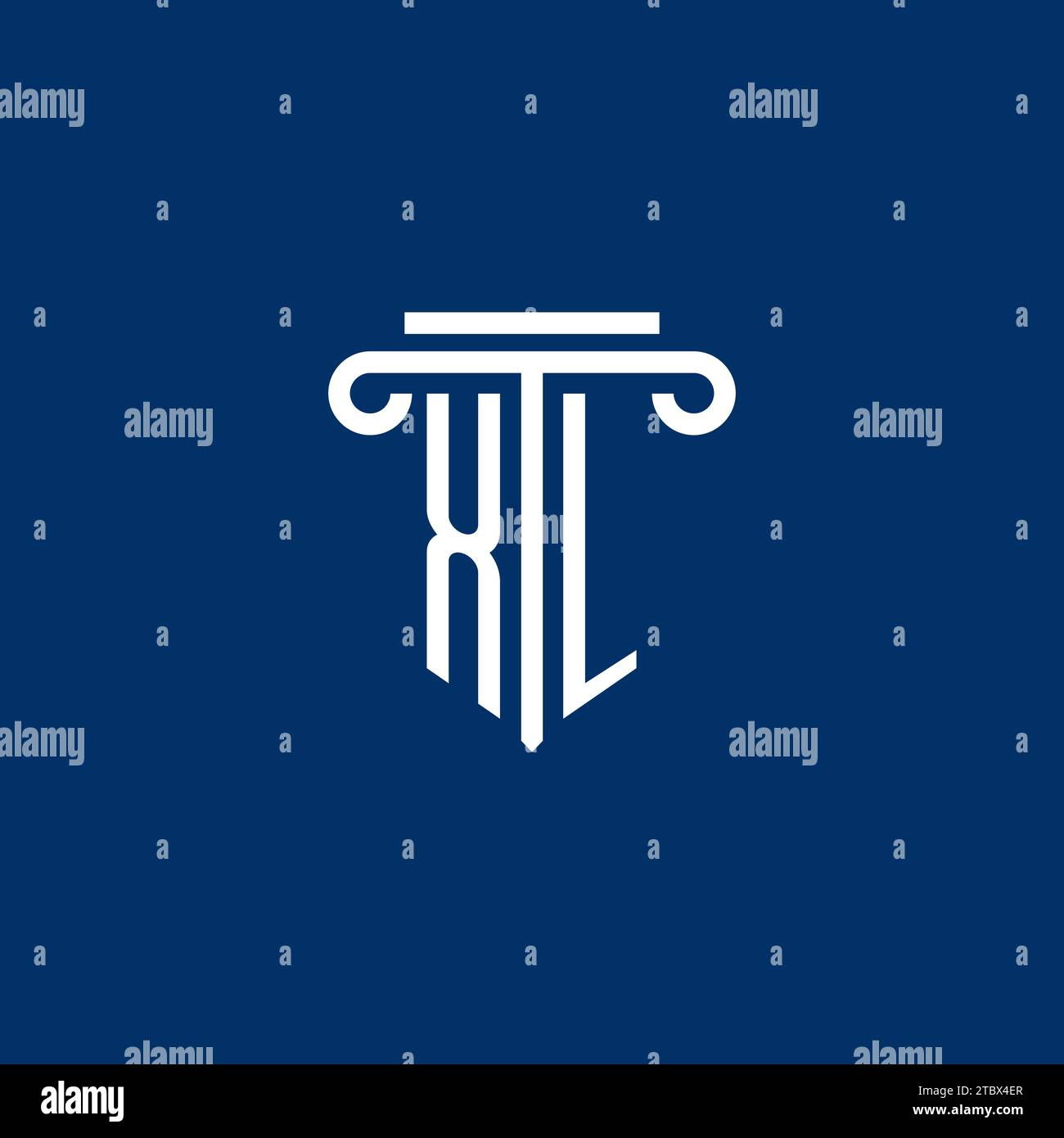 XL initial logo monogram with simple pillar icon design Stock Vector ...