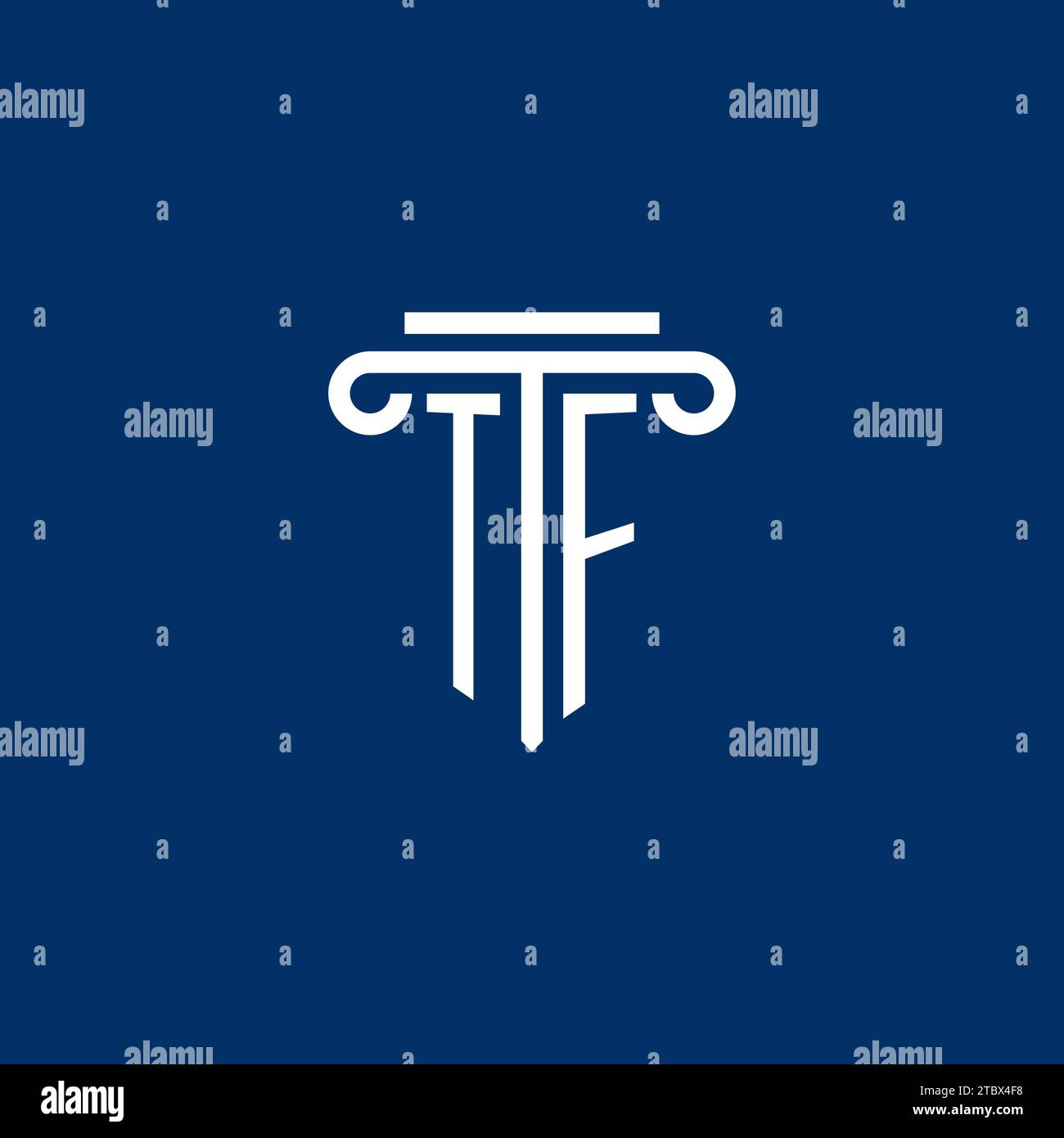 TF initial logo monogram with simple pillar icon design Stock Vector ...