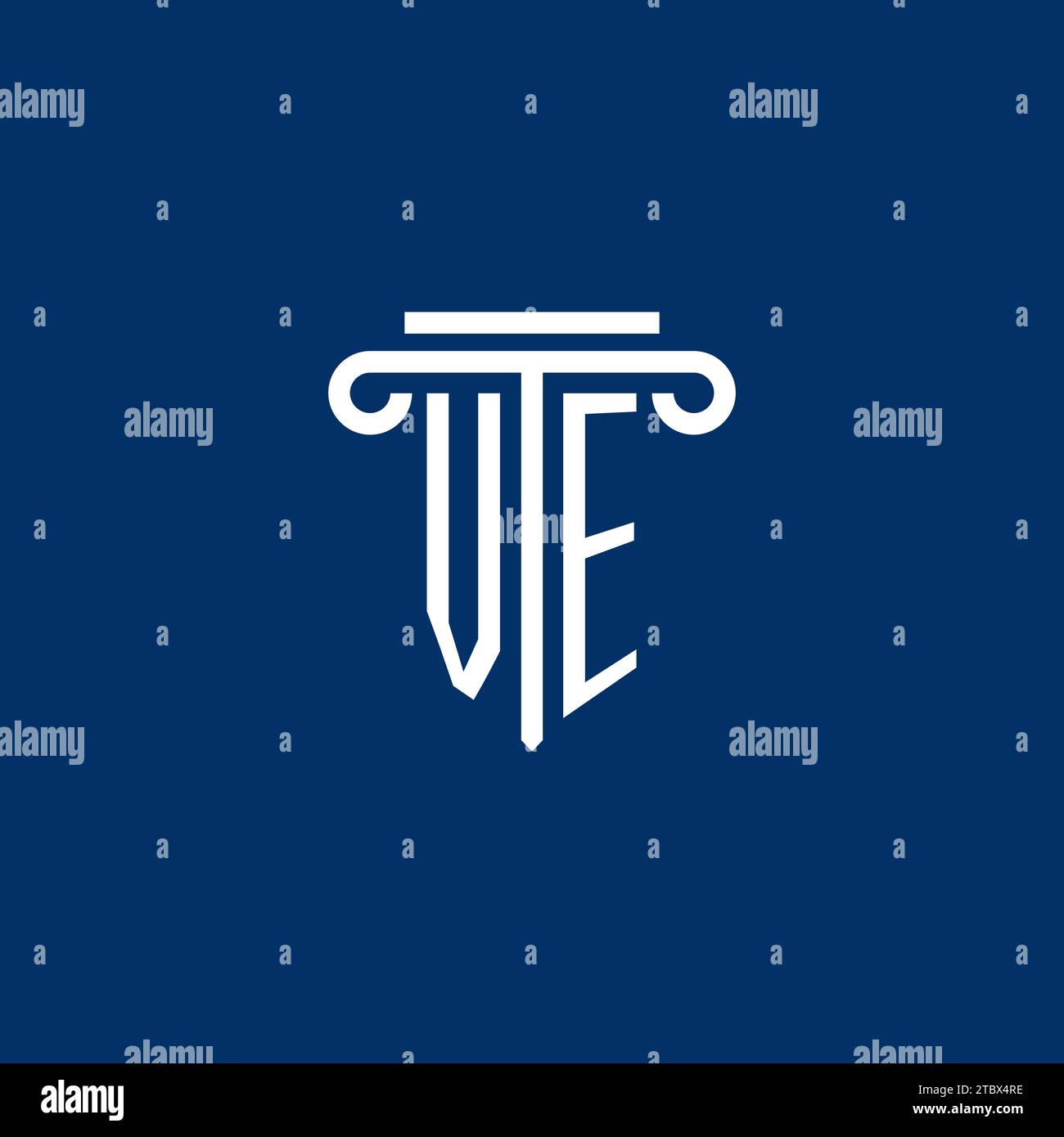 VE initial logo monogram with simple pillar icon design Stock Vector ...