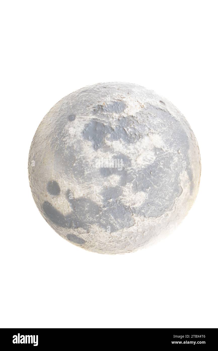 relief moon map round on white background Stock Photo - Alamy
