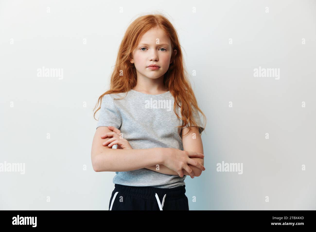 Emotion person face female children angry background cute isolated girl ...