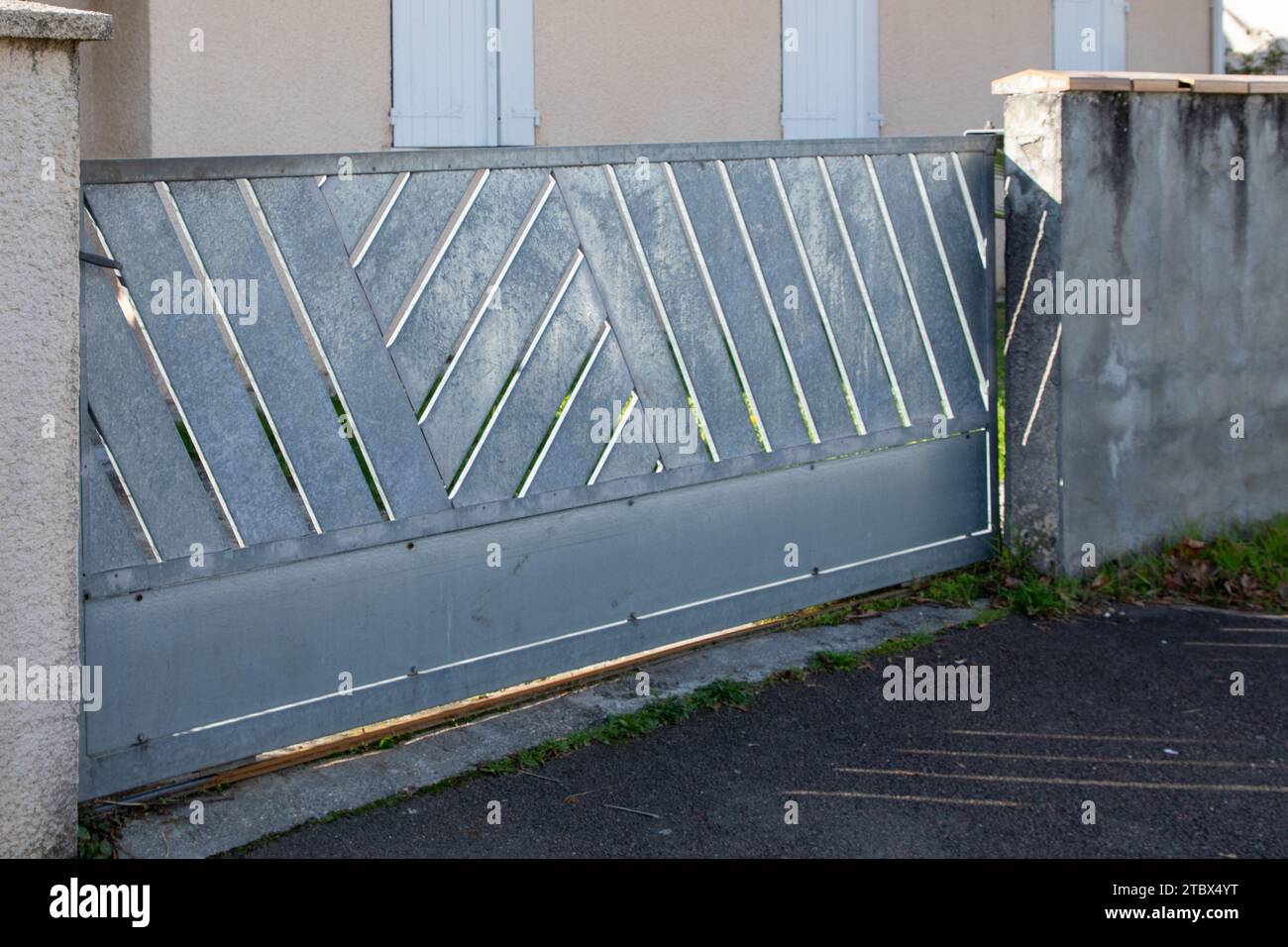 entry portal raw steel driveway entrance sliding gates slide house ...