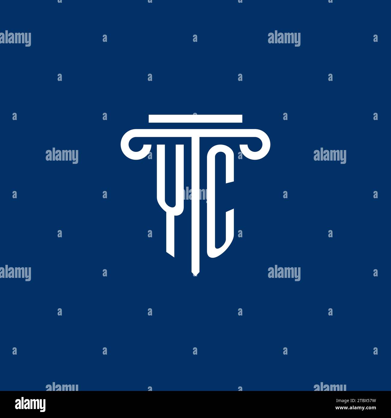 YC initial logo monogram with simple pillar icon design Stock Vector ...