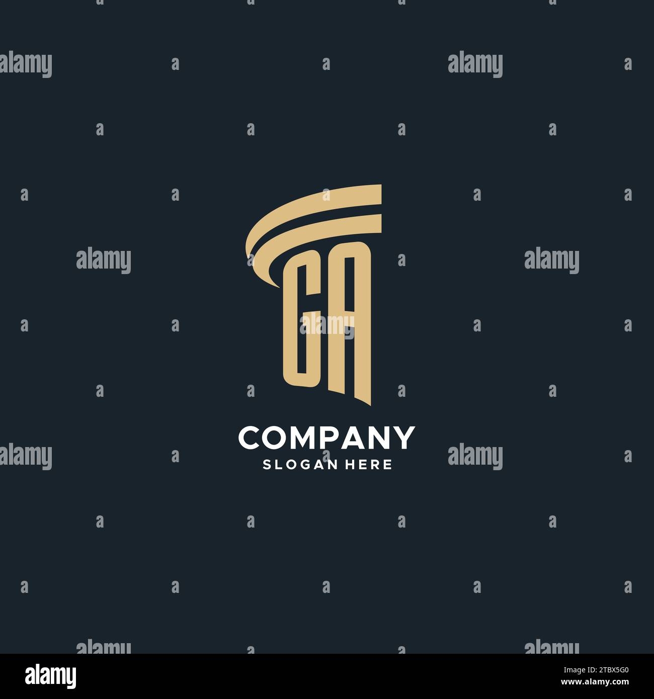 GA monogram with pillar icon design, luxury and modern legal logo ...