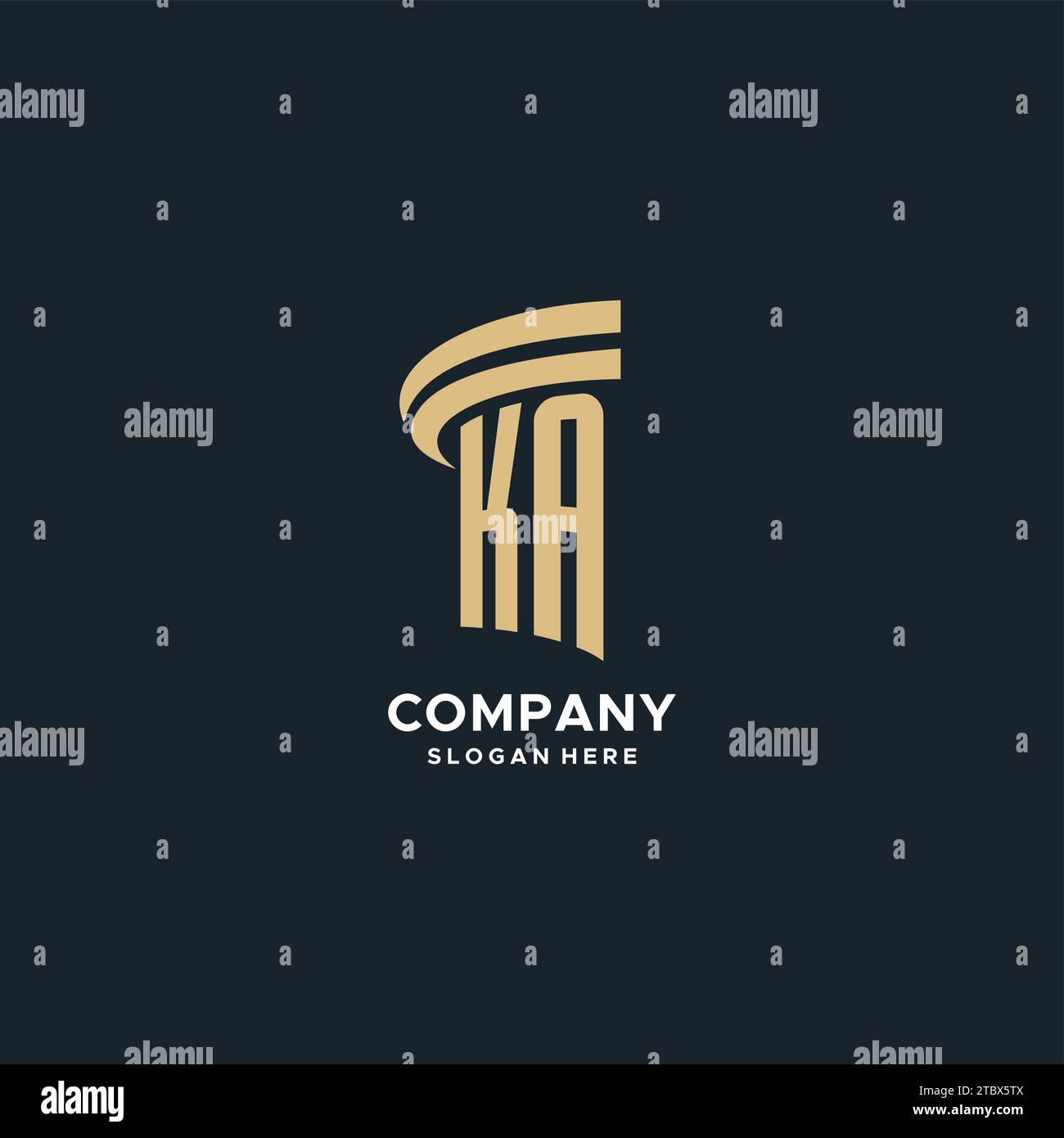 KA monogram with pillar icon design, luxury and modern legal logo ...
