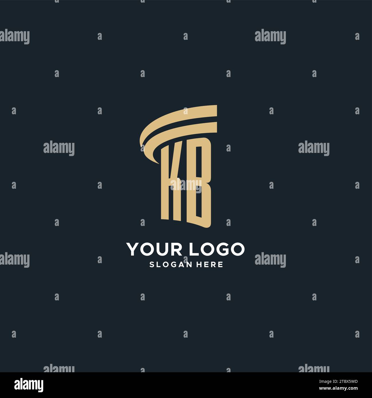 KB monogram with pillar icon design, luxury and modern legal logo ...
