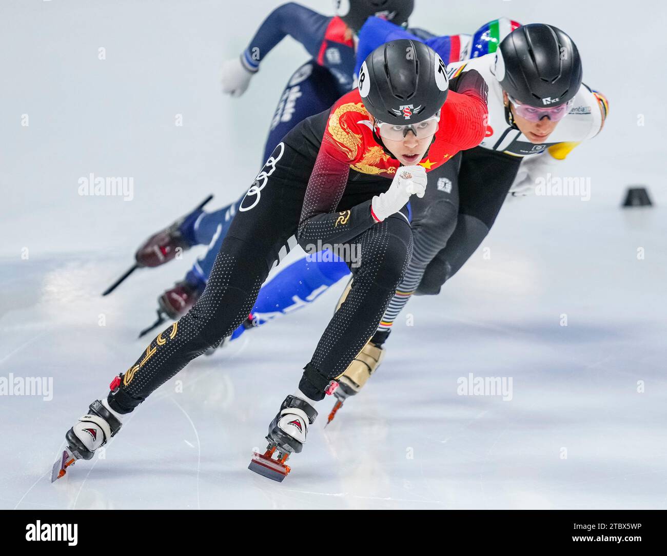 Beijing, China. 9th Dec, 2023. Fan Kexin (Front) of China competes ...