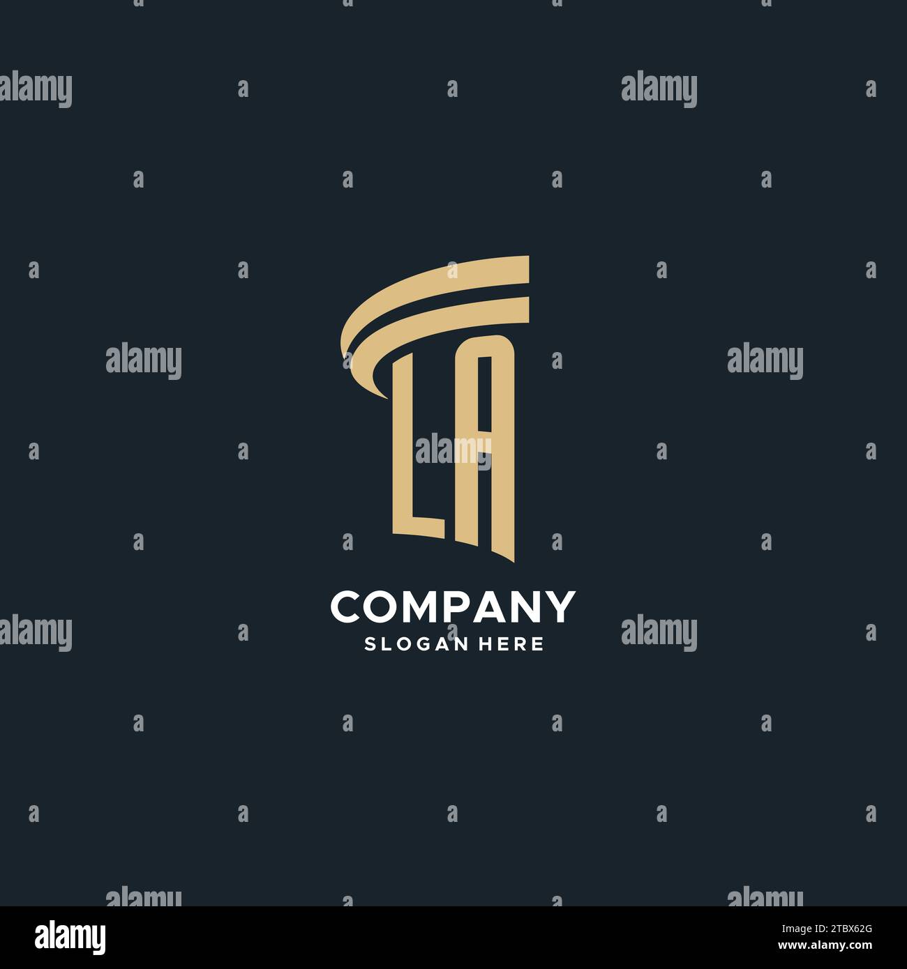 LA monogram with pillar icon design, luxury and modern legal logo ...