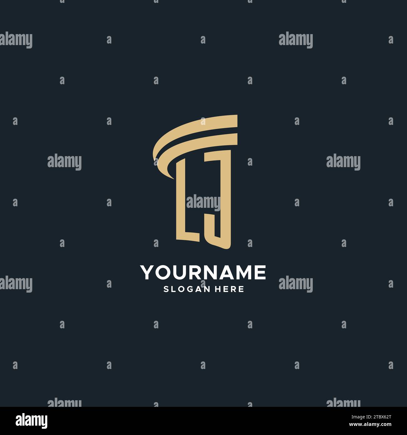 LJ monogram with pillar icon design, luxury and modern legal logo ...