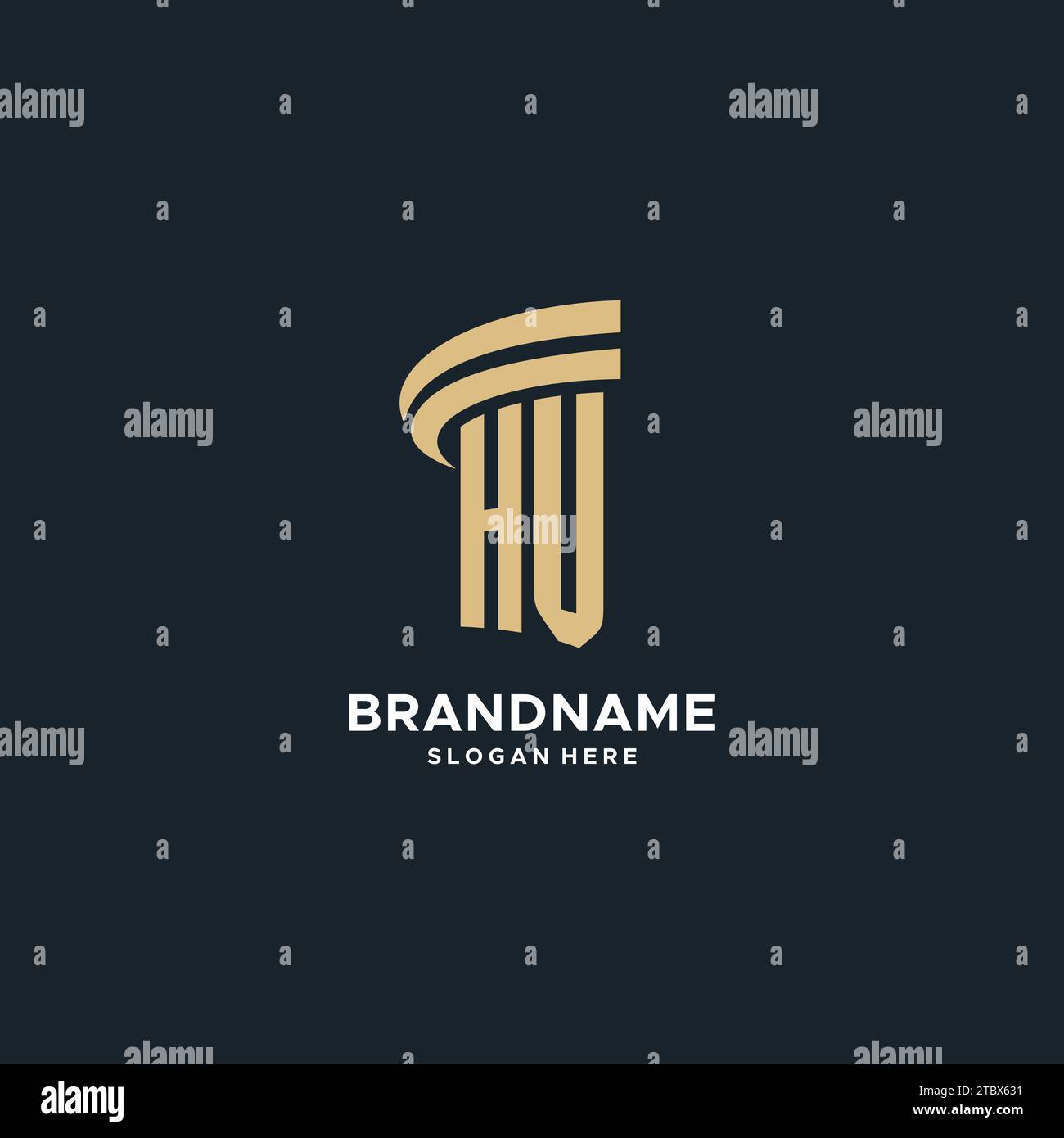 HV monogram with pillar icon design, luxury and modern legal logo design ideas vector graphic ...