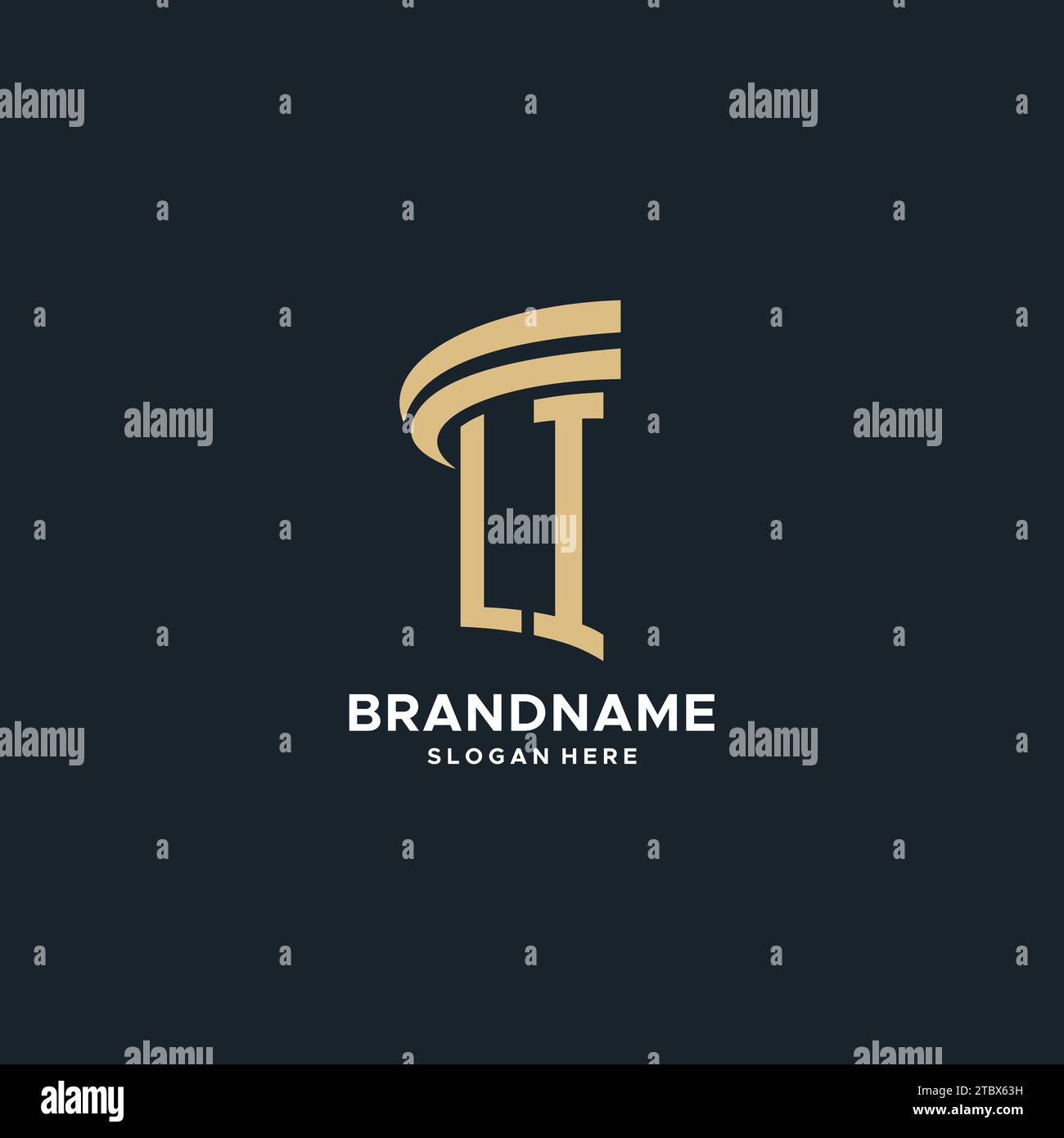 LI monogram with pillar icon design, luxury and modern legal logo ...