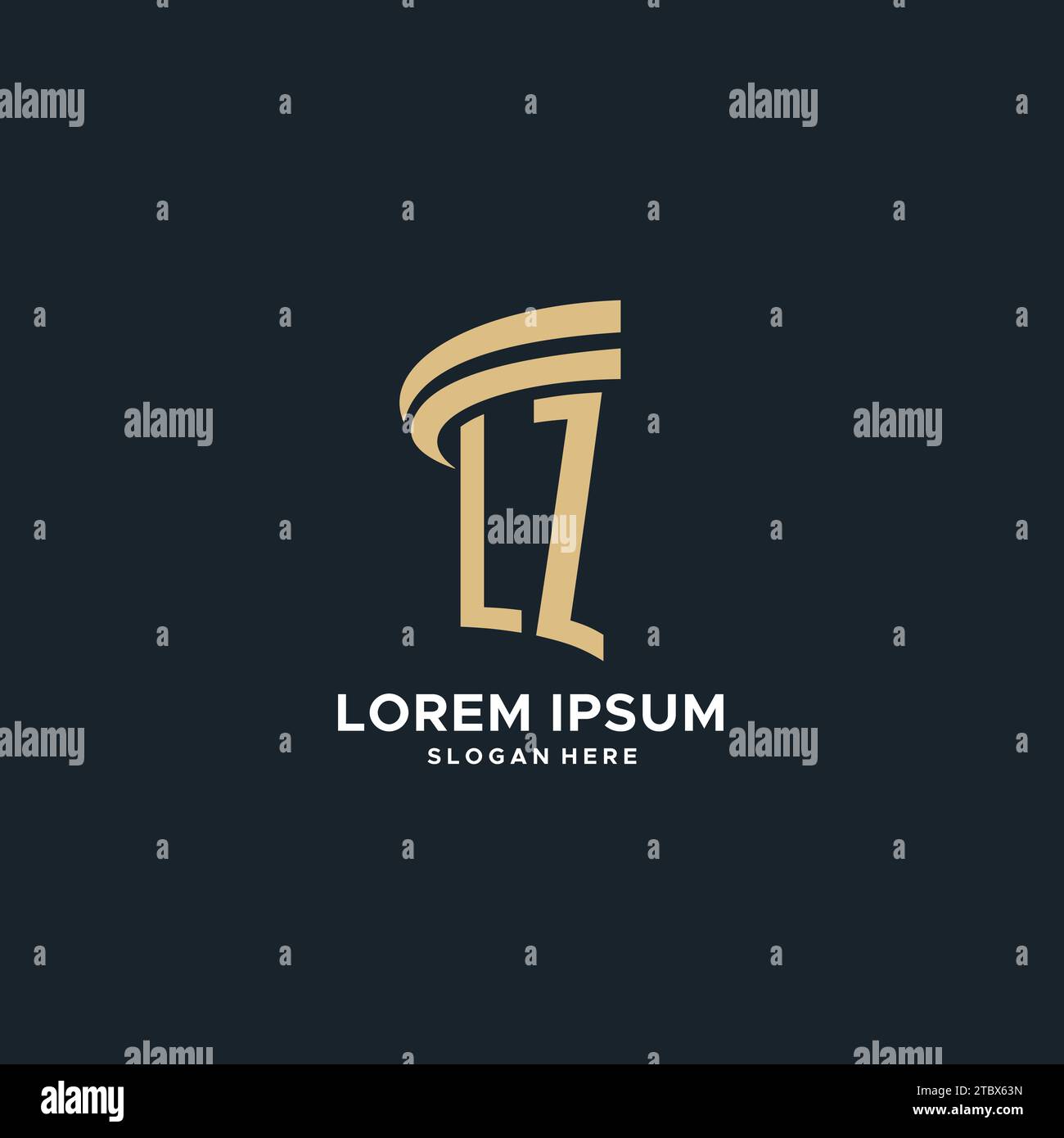 LZ monogram with pillar icon design, luxury and modern legal logo ...