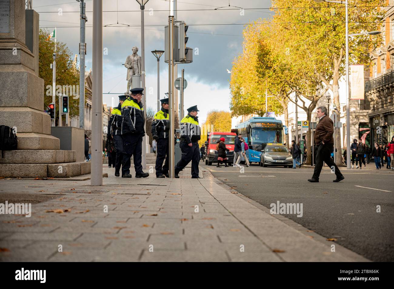 Police patrols the streets two days after the Dublin riots. On 23 ...