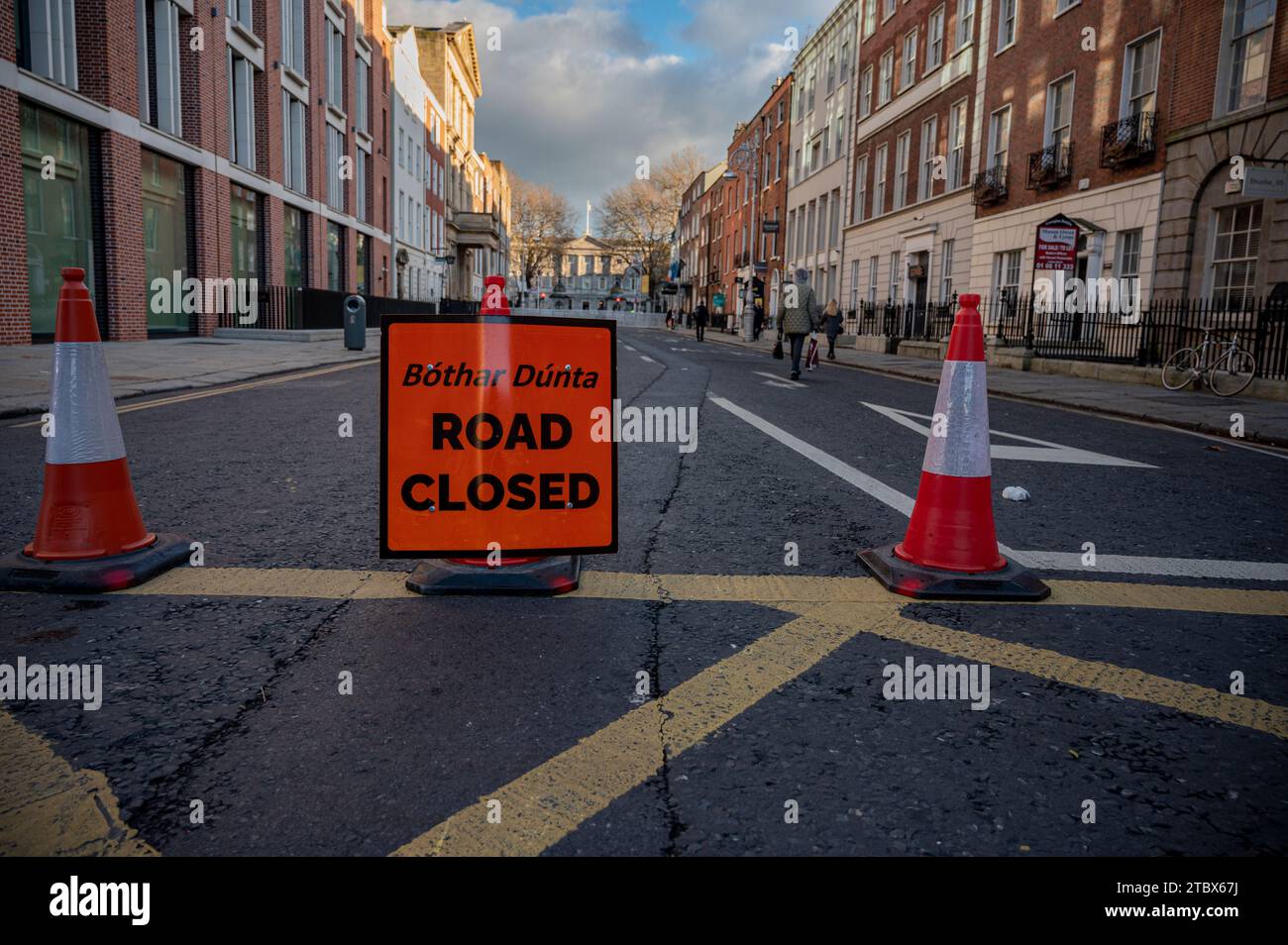 Barriers surround the Irish Parliament after Dublin riots to keep out ...