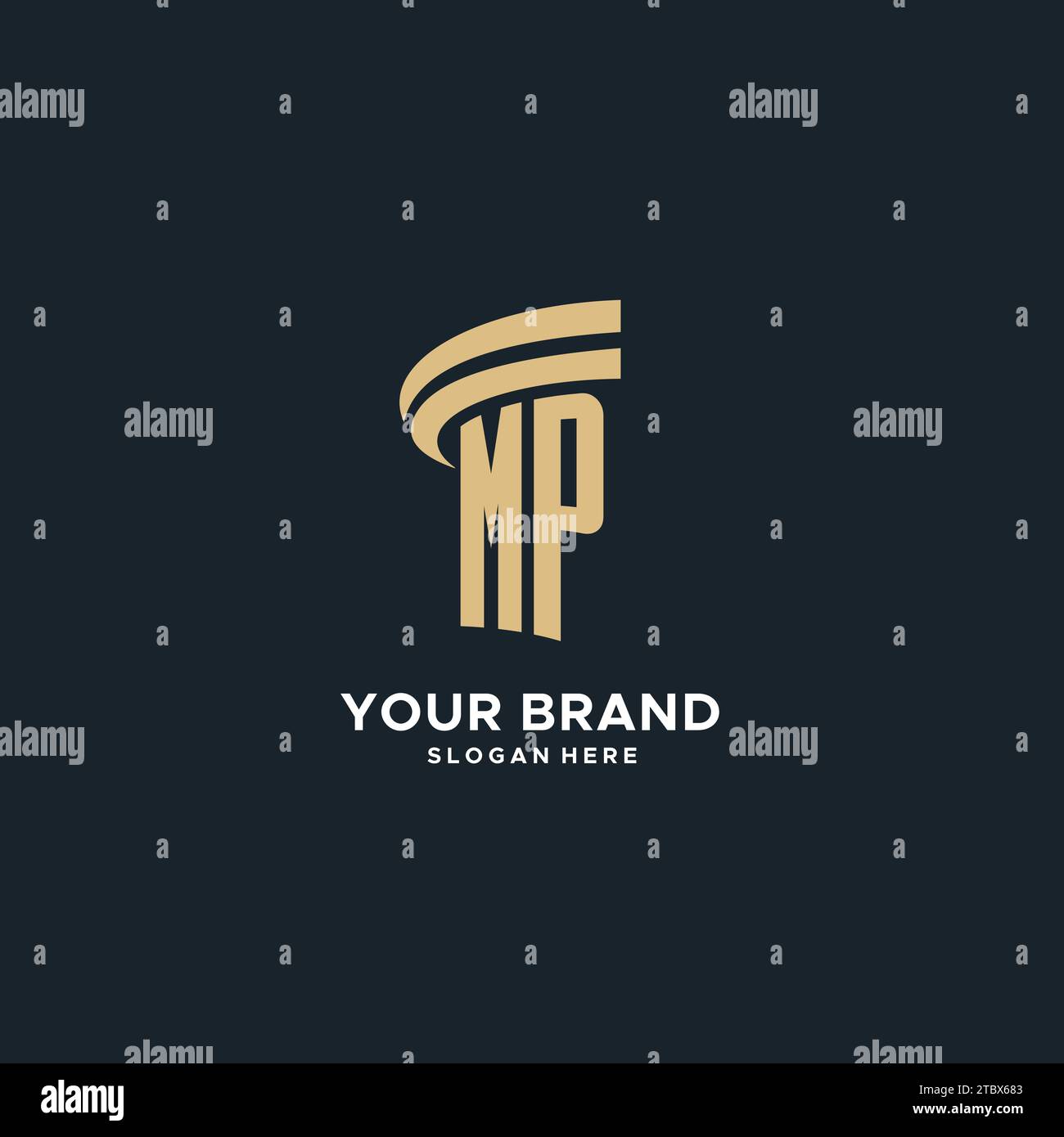 MP monogram with pillar icon design, luxury and modern legal logo ...