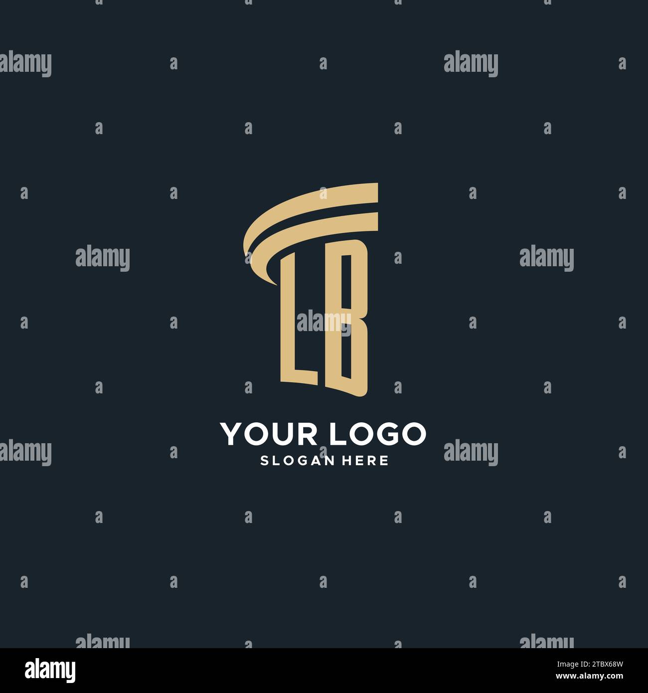 LB monogram with pillar icon design, luxury and modern legal logo ...