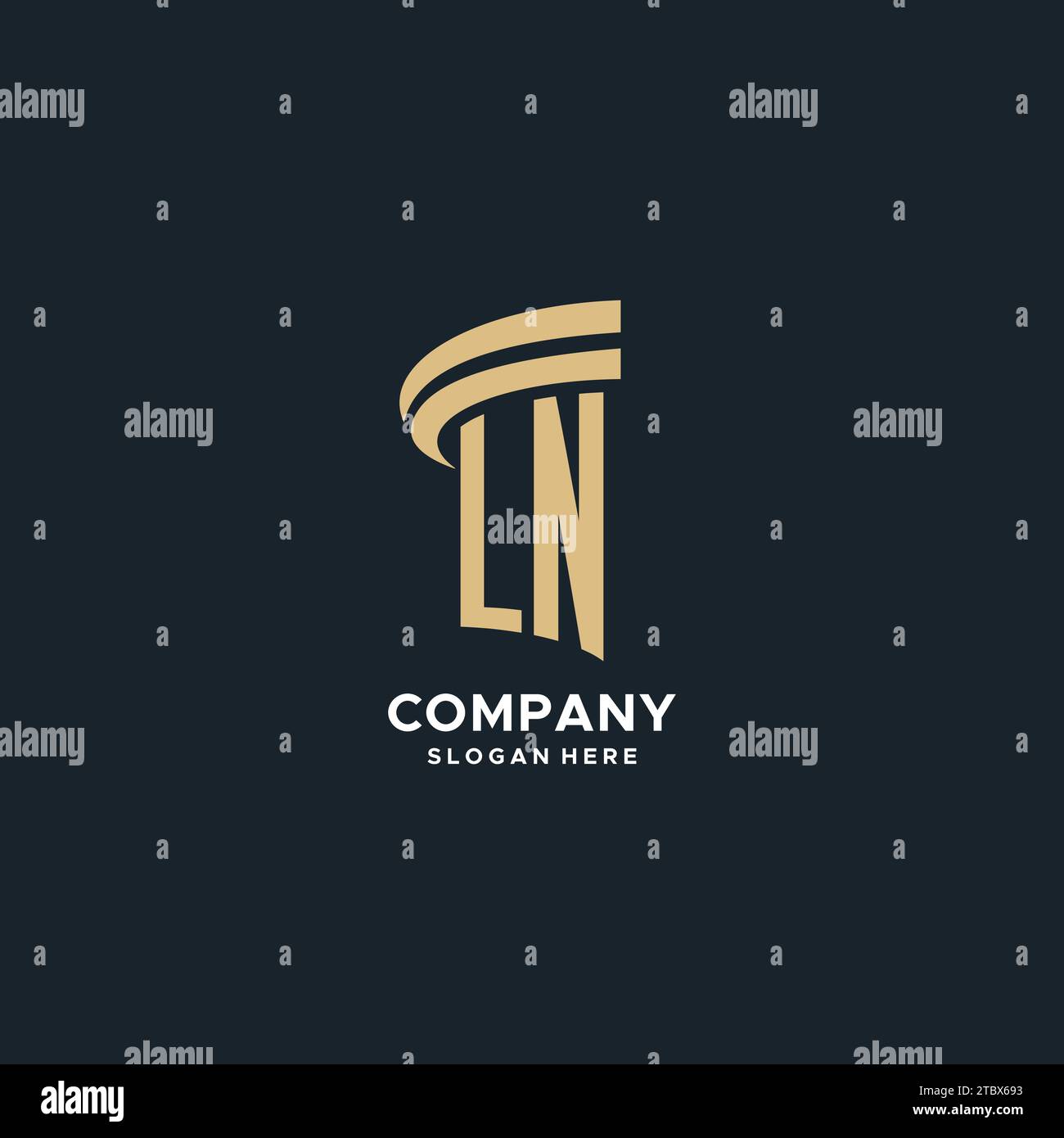 LN monogram with pillar icon design, luxury and modern legal logo ...