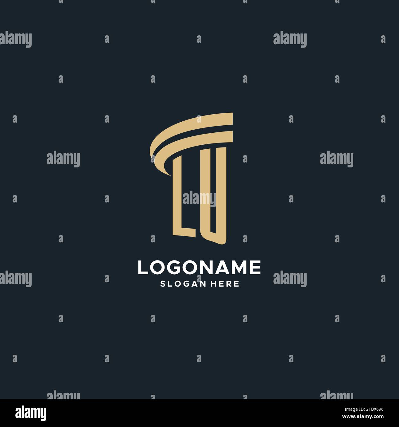 LU monogram with pillar icon design, luxury and modern legal logo ...