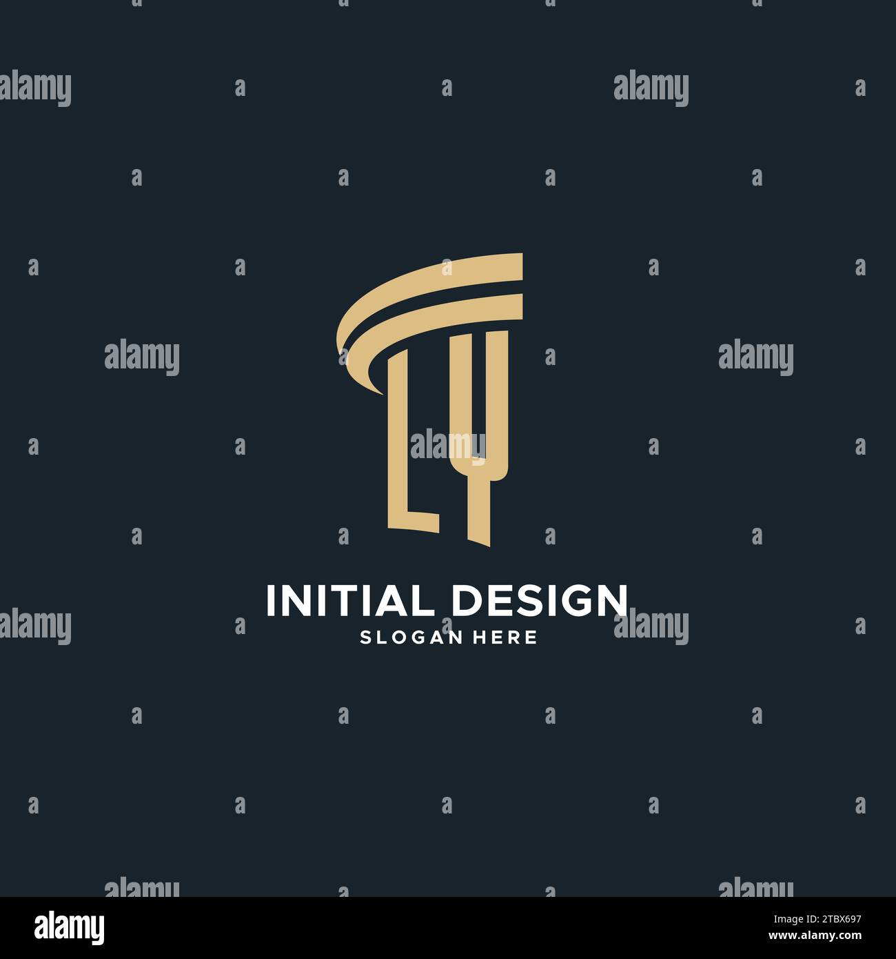 LY monogram with pillar icon design, luxury and modern legal logo ...