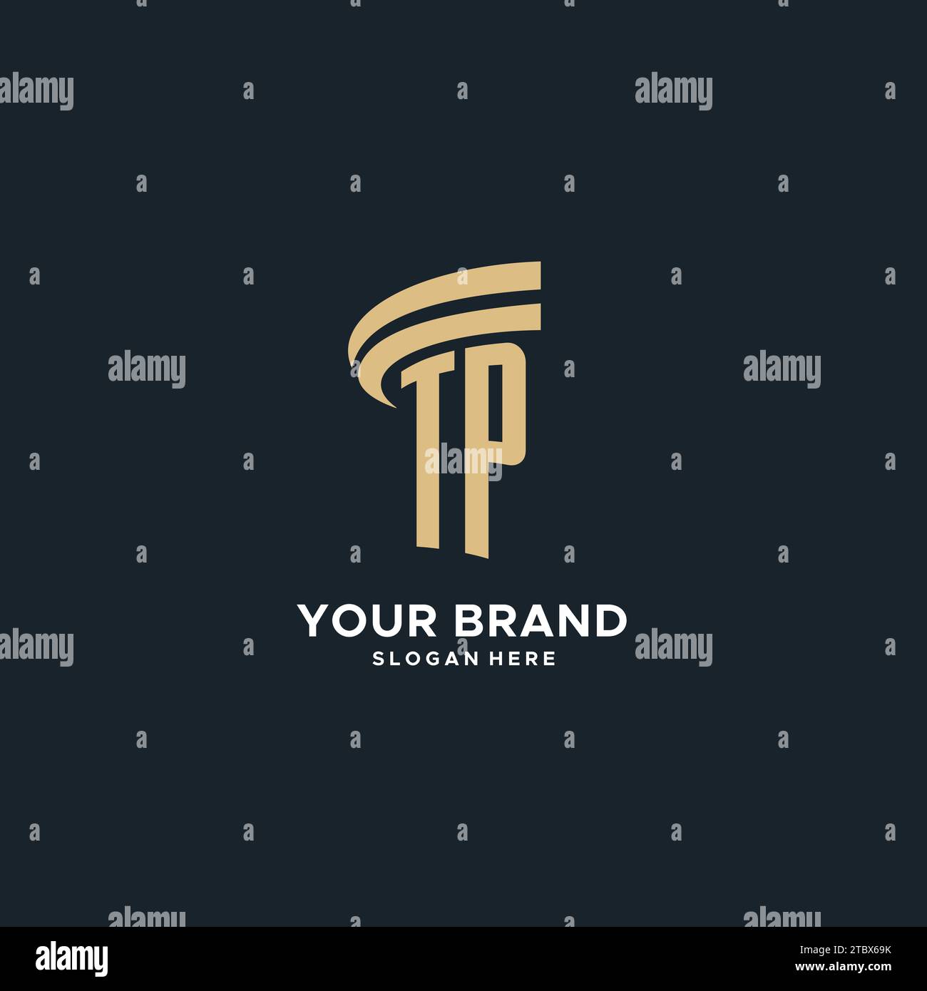 TP monogram with pillar icon design, luxury and modern legal logo ...