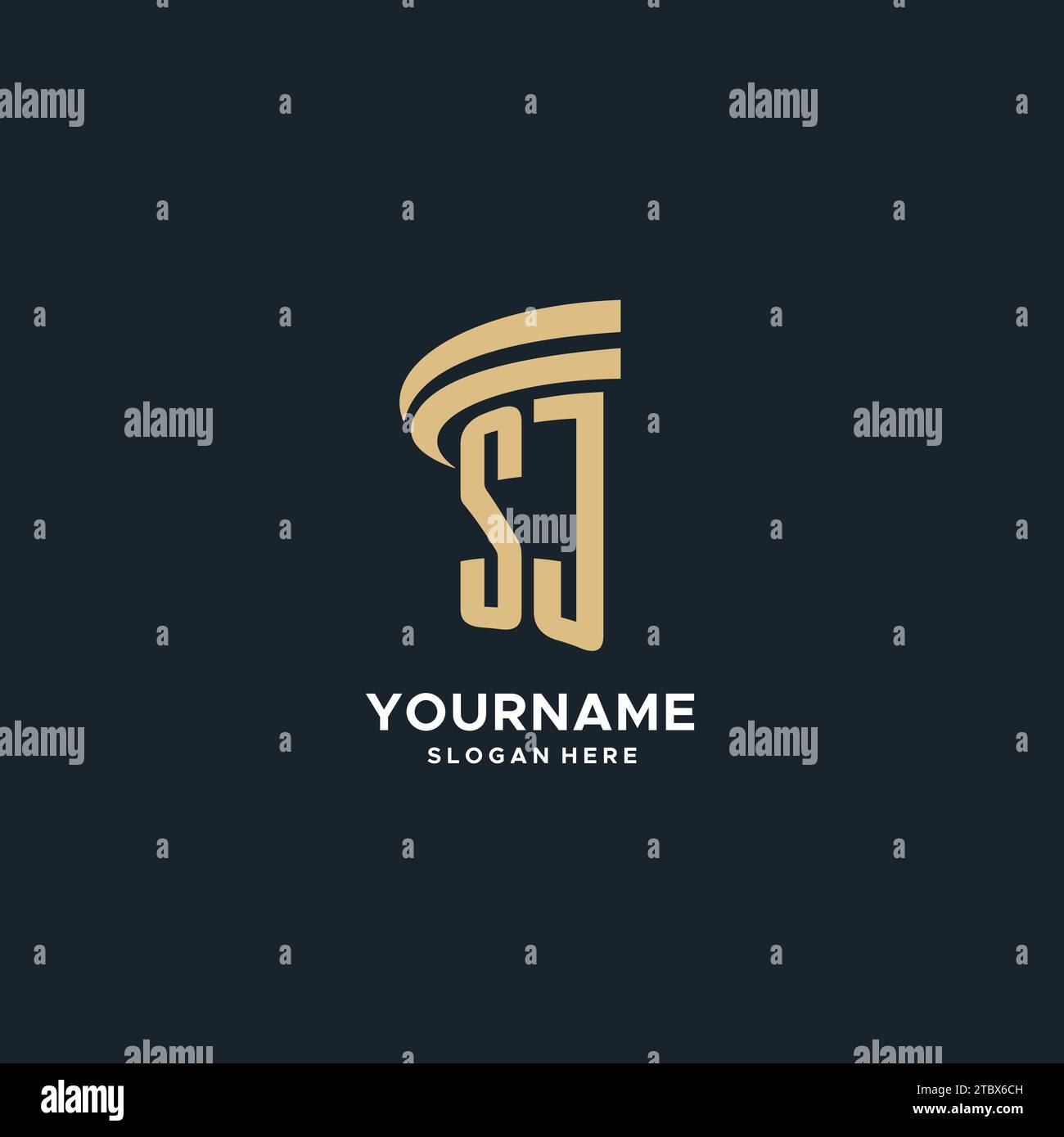 SJ monogram with pillar icon design, luxury and modern legal logo ...
