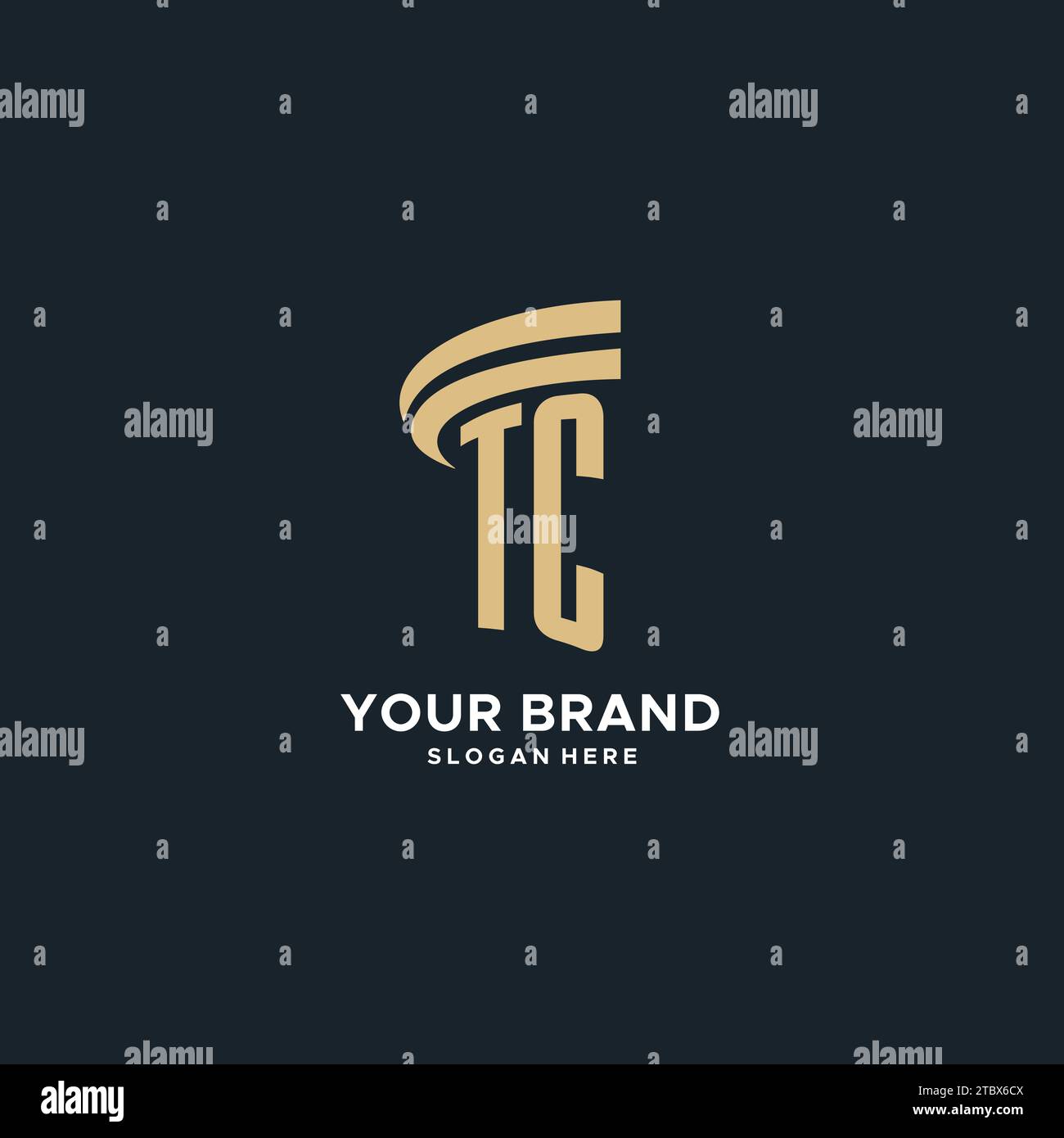 TC monogram with pillar icon design, luxury and modern legal logo ...