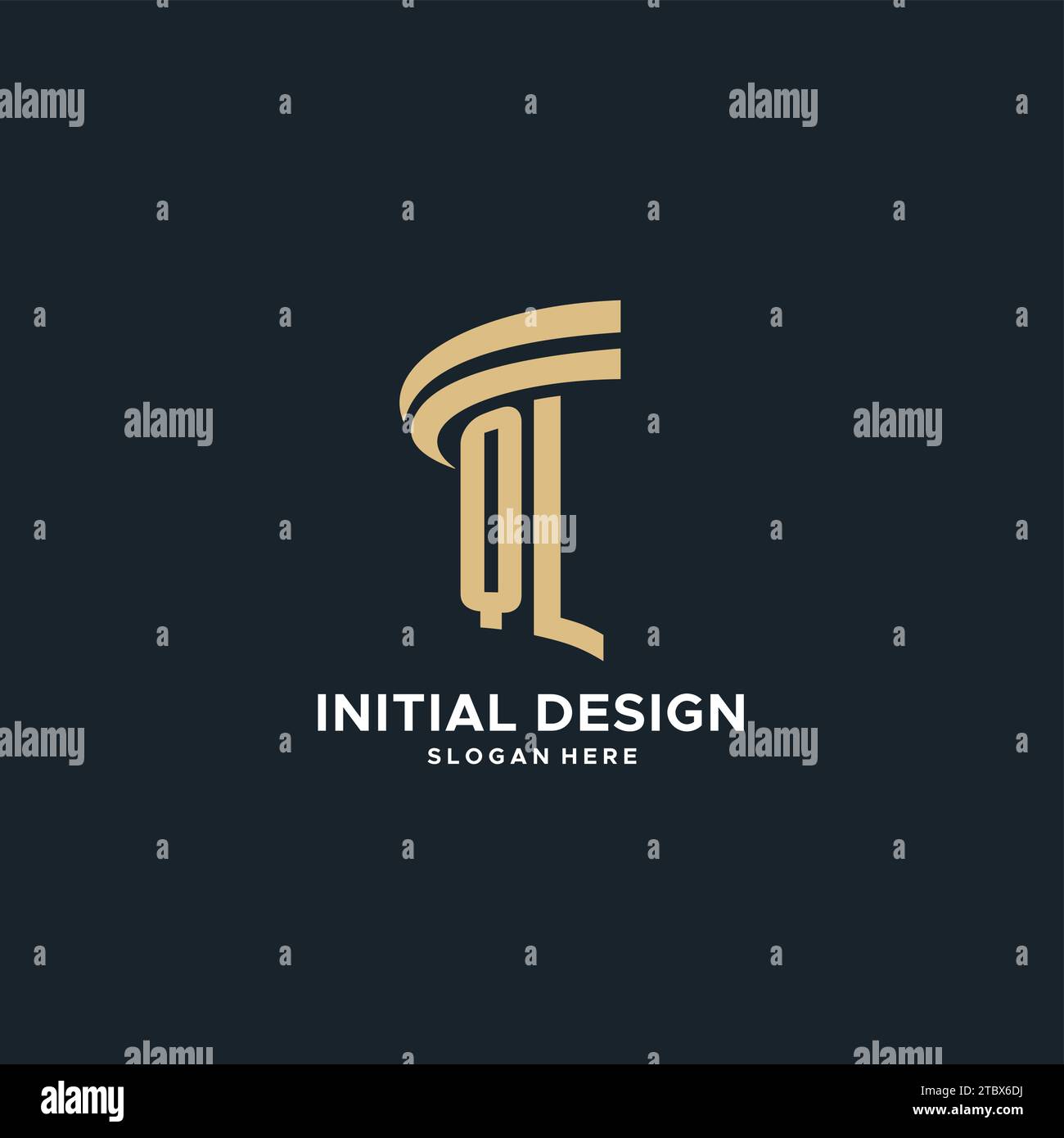 QL monogram with pillar icon design, luxury and modern legal logo ...